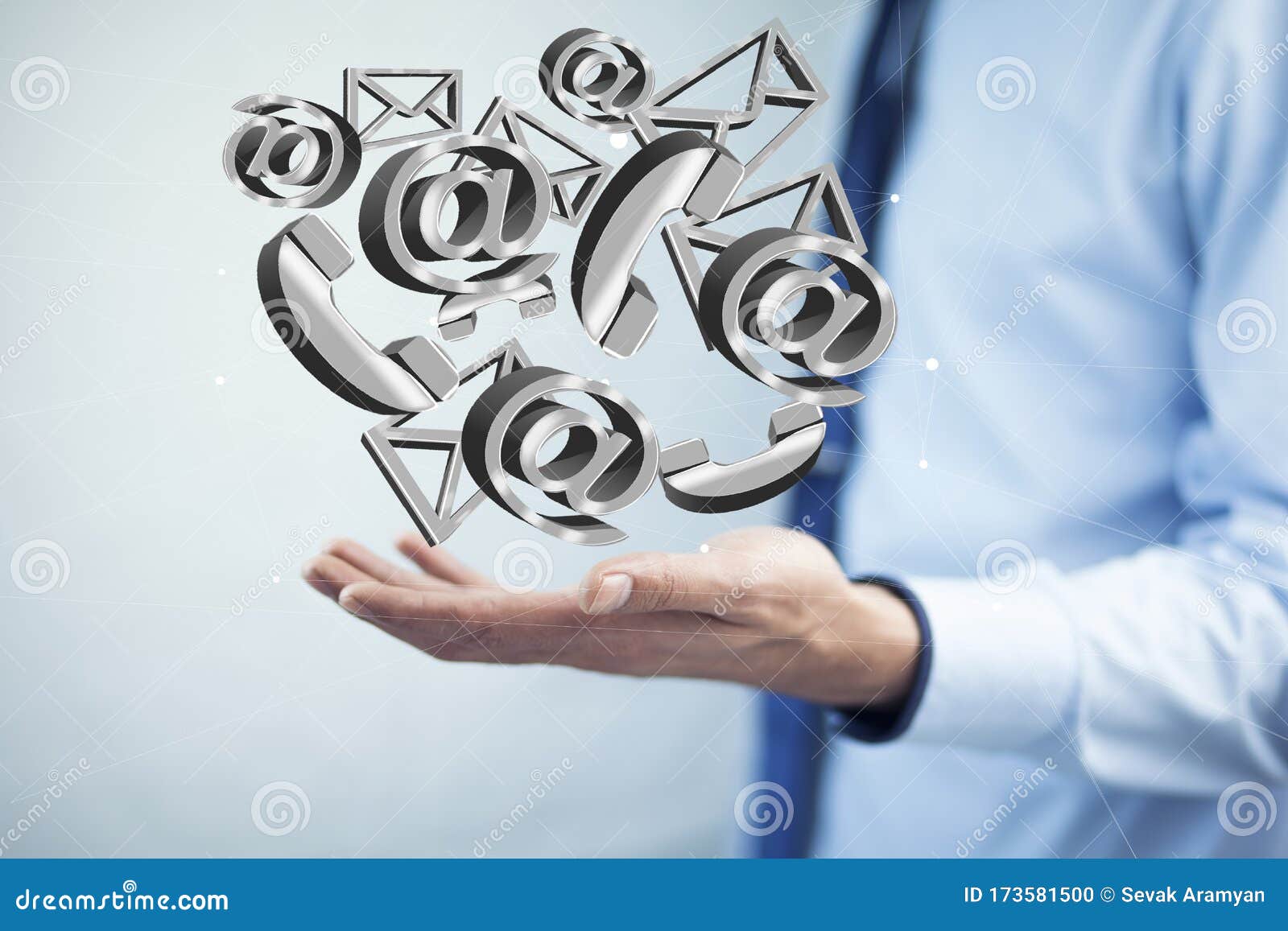 Man Hand Contact Us Concept Icons Stock Photo - Image of hand, symbol ...