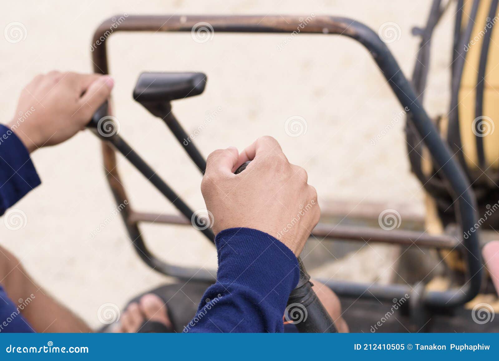A Man Hand is Controlling a Backhoe Stock Image - Image of inspector ...