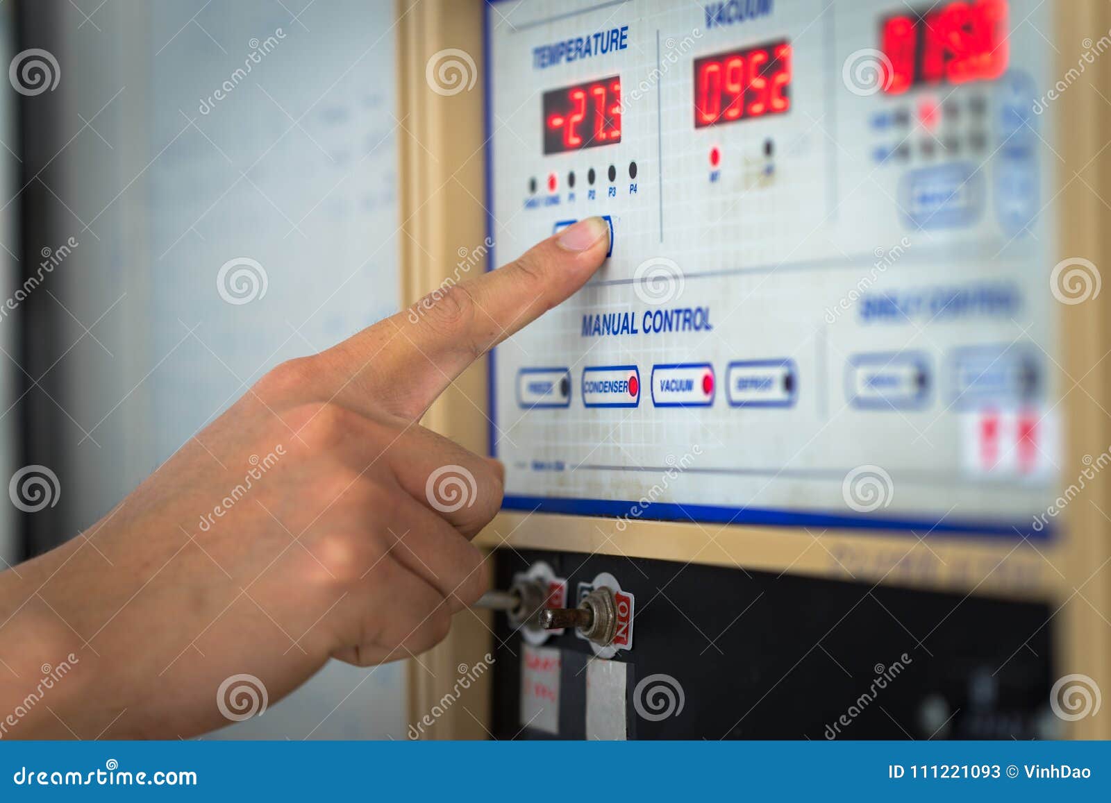 Man Hand the Controls of a Modern Machine Stock Image - Image of hand ...