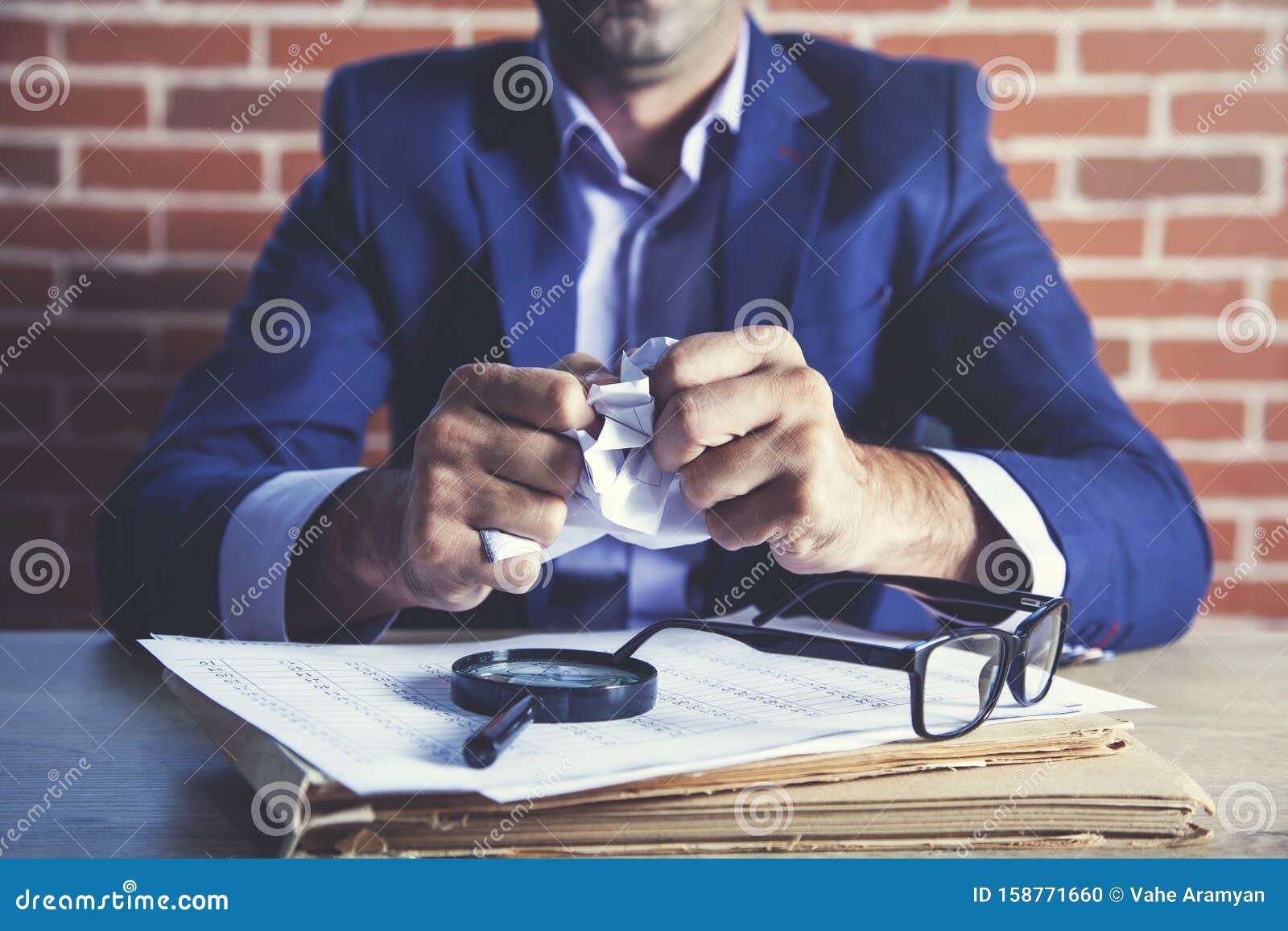 Sad Man Hand Crumpled Paper. Royalty-Free Stock Image | CartoonDealer ...