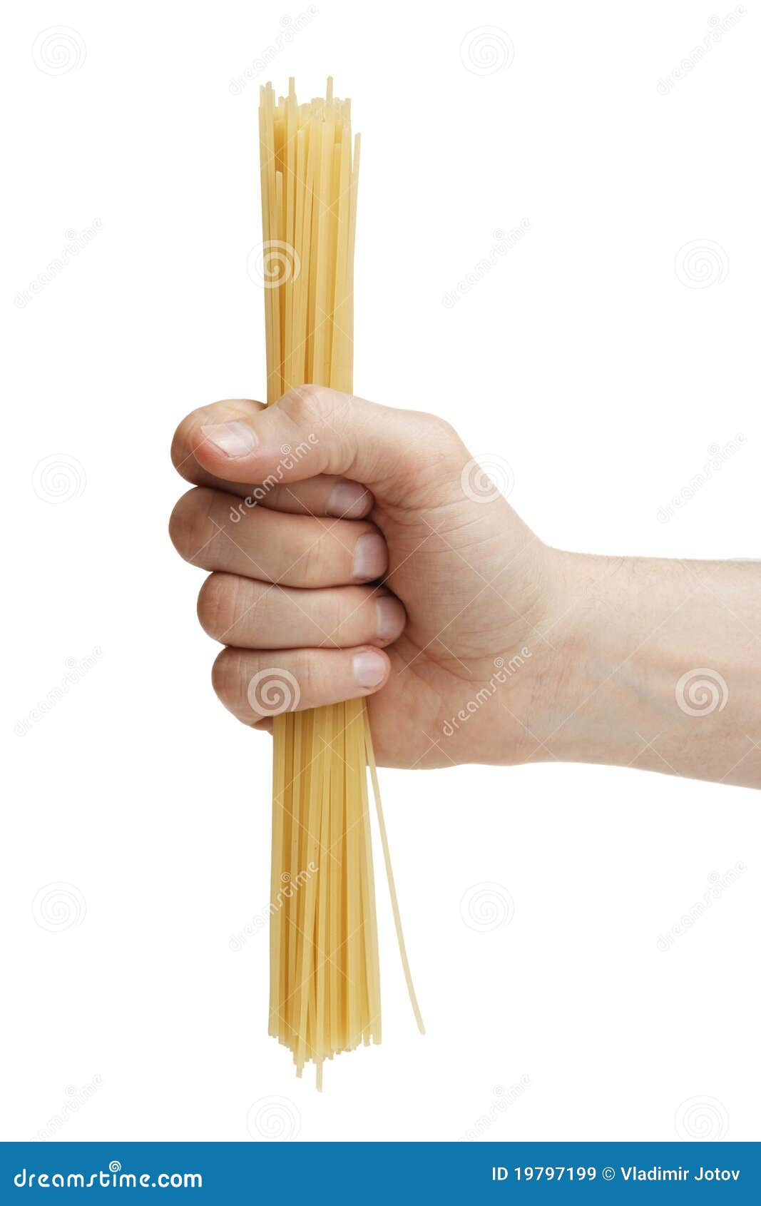 Man Hand Die Een Handvol Van Spaghetti Houdt Stock Afbeelding - Image ...