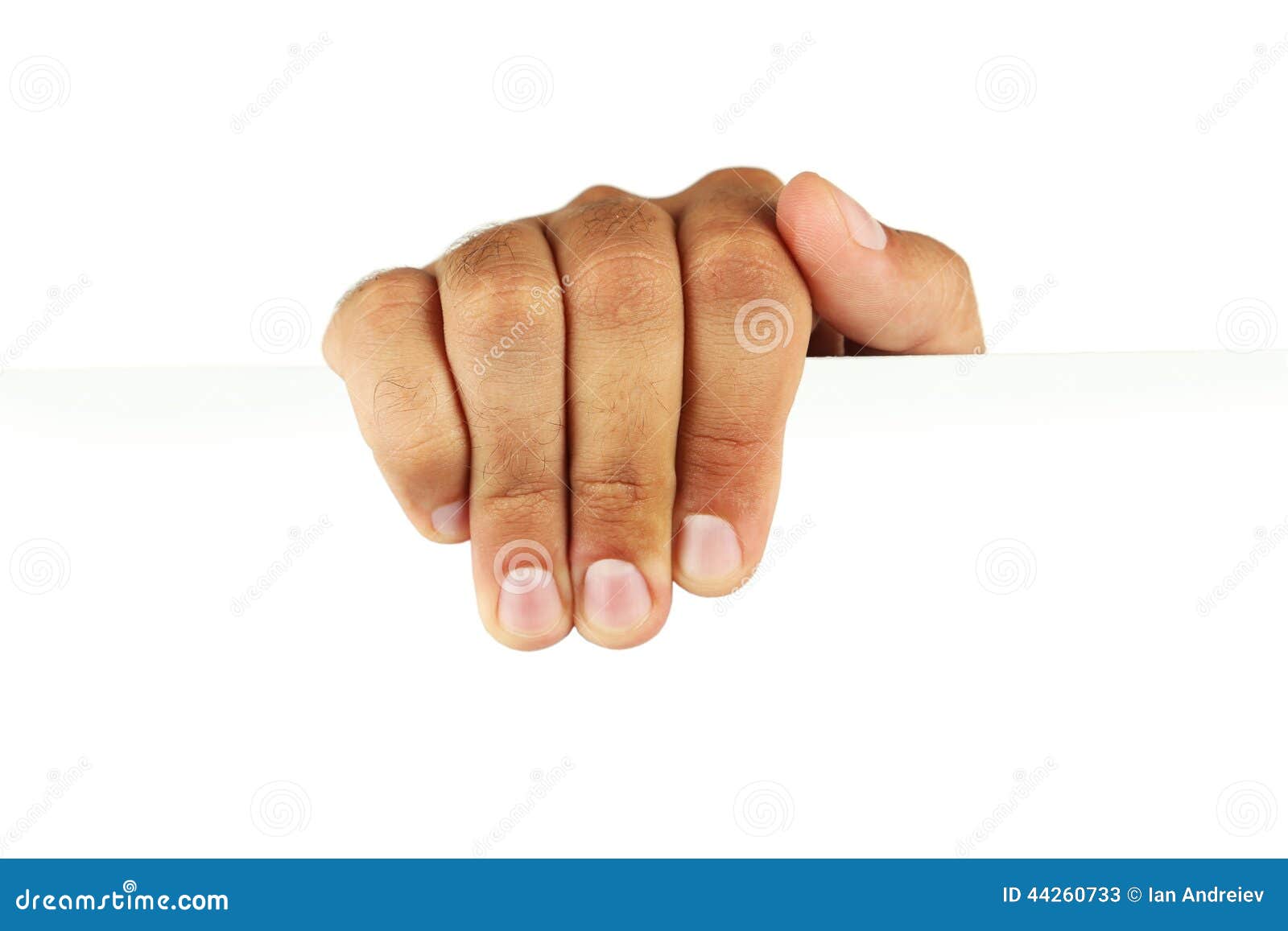 Man Hand Die Een Wit Blad Van Document Houden Stock Afbeelding - Image ...