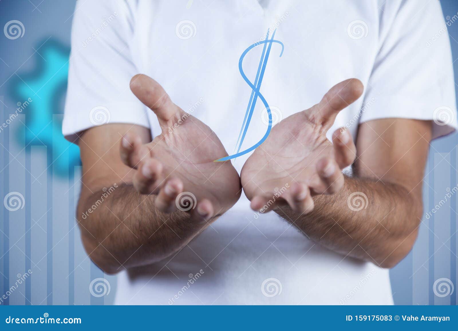 Man Hand Dollar Sign in Screen Stock Image - Image of online, earn ...