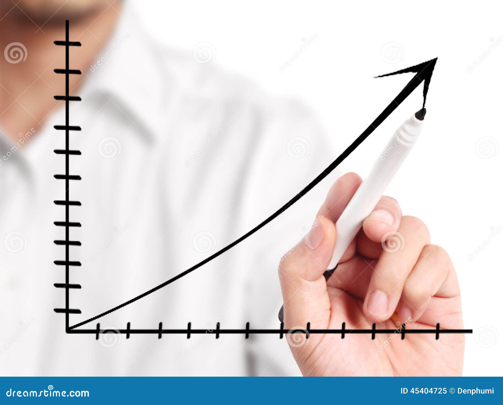 Man hand drawing a chart stock image. Image of graph - 45404725