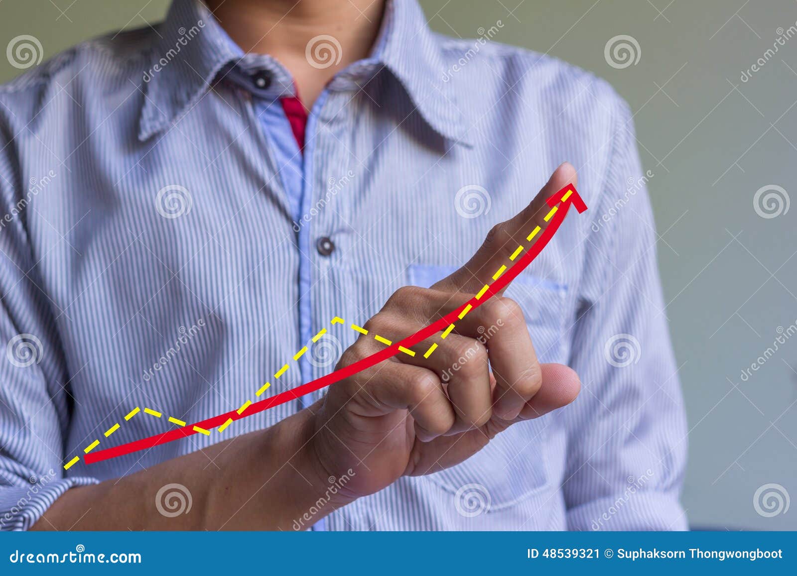 Man hand drawing a graph. stock image. Image of plan - 48539321