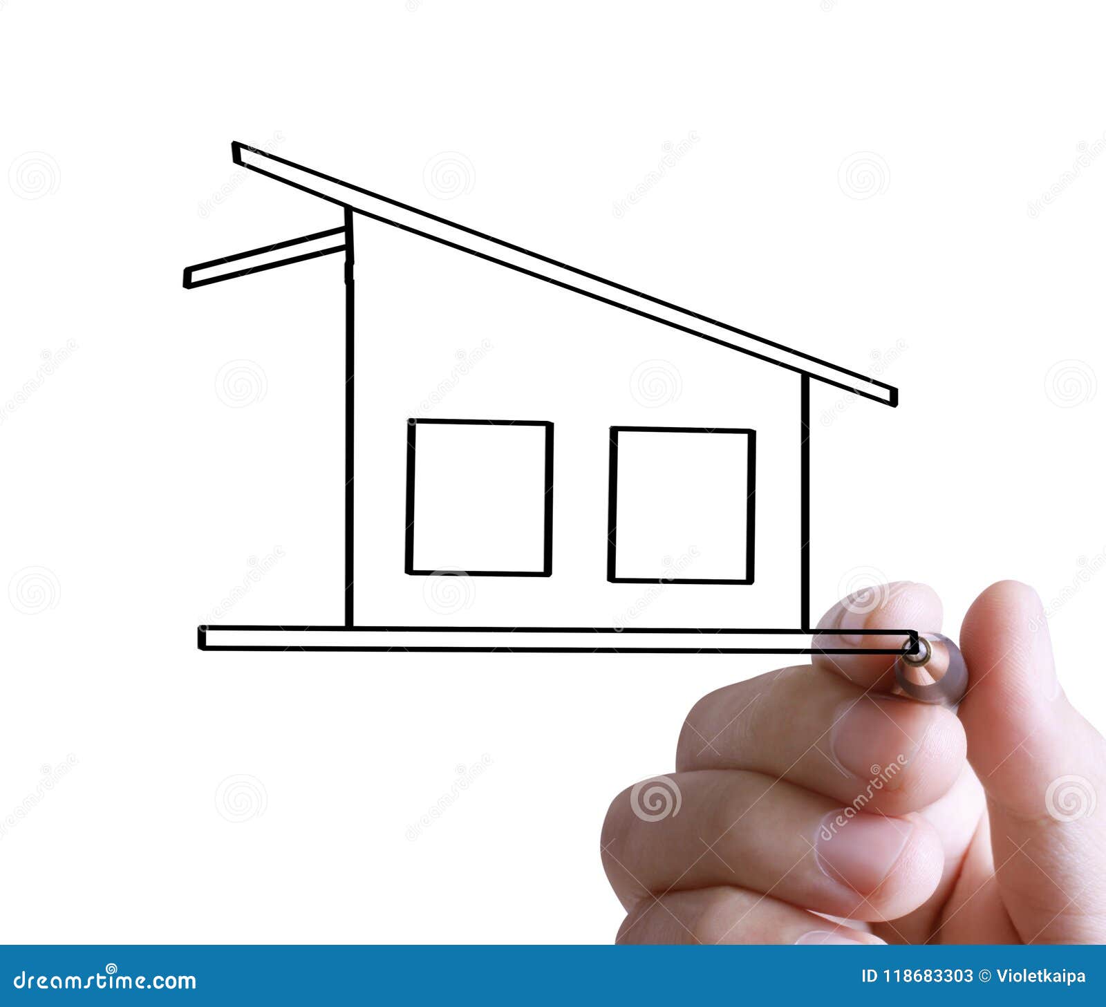 Hand drawing house stock image. Image of estate, hand - 118683303