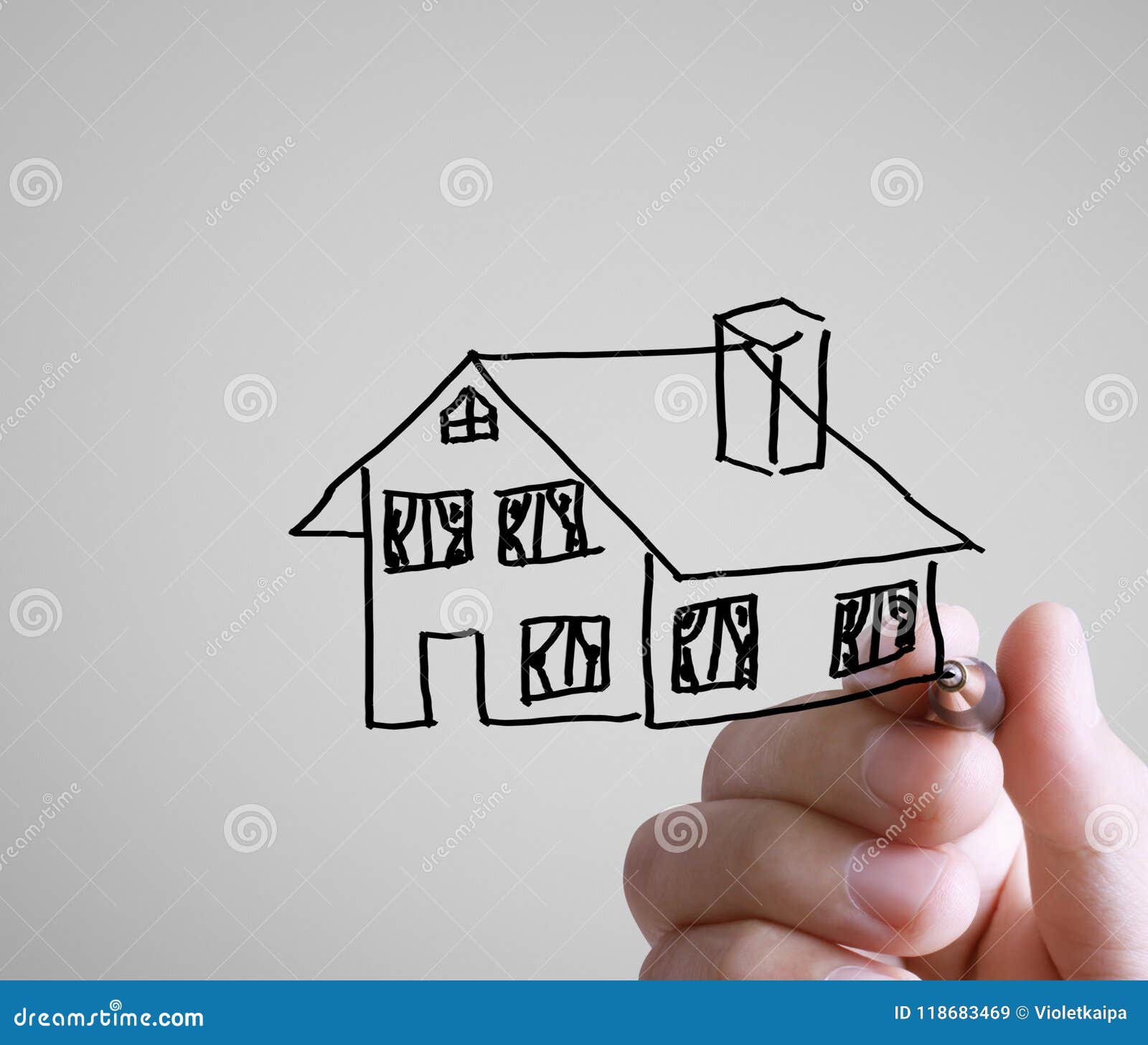 Hand drawing house stock image. Image of construction - 118683469