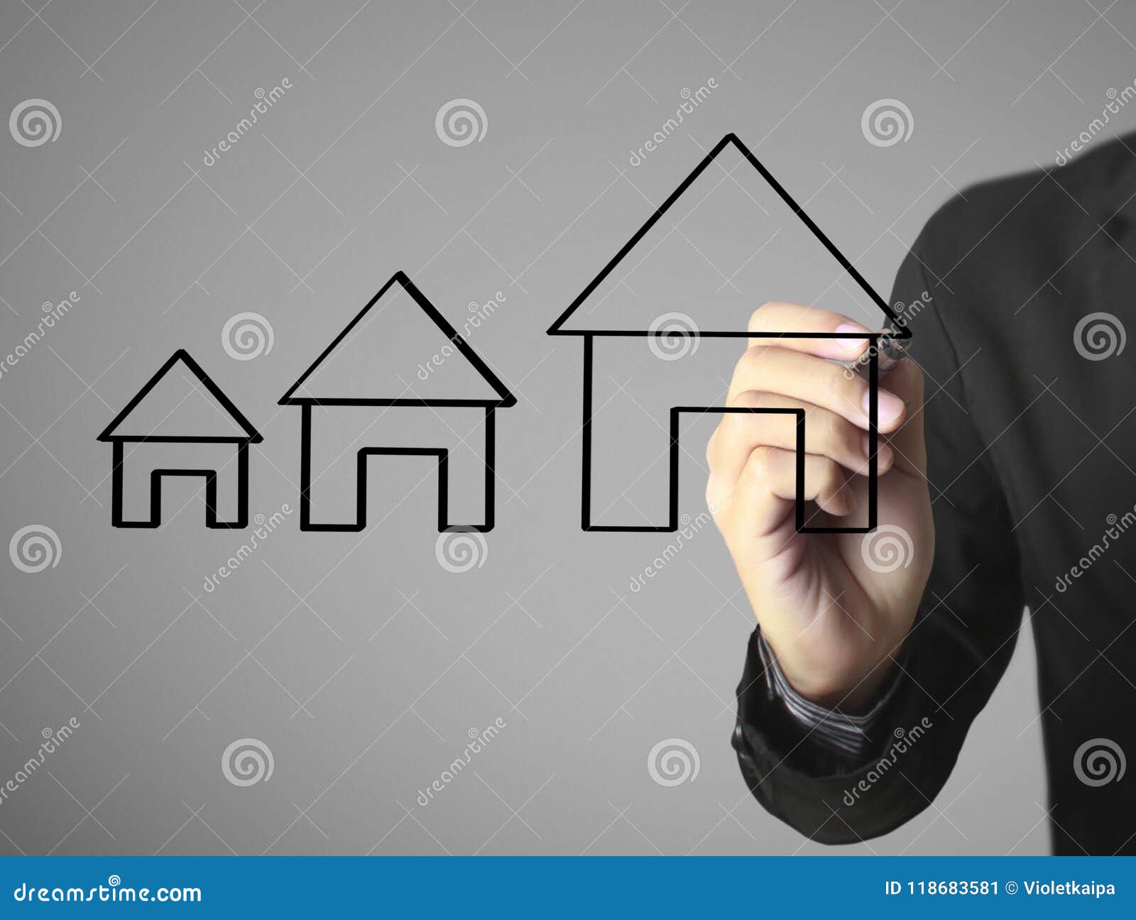 Hand drawing house stock image. Image of isolated, plan - 118683581