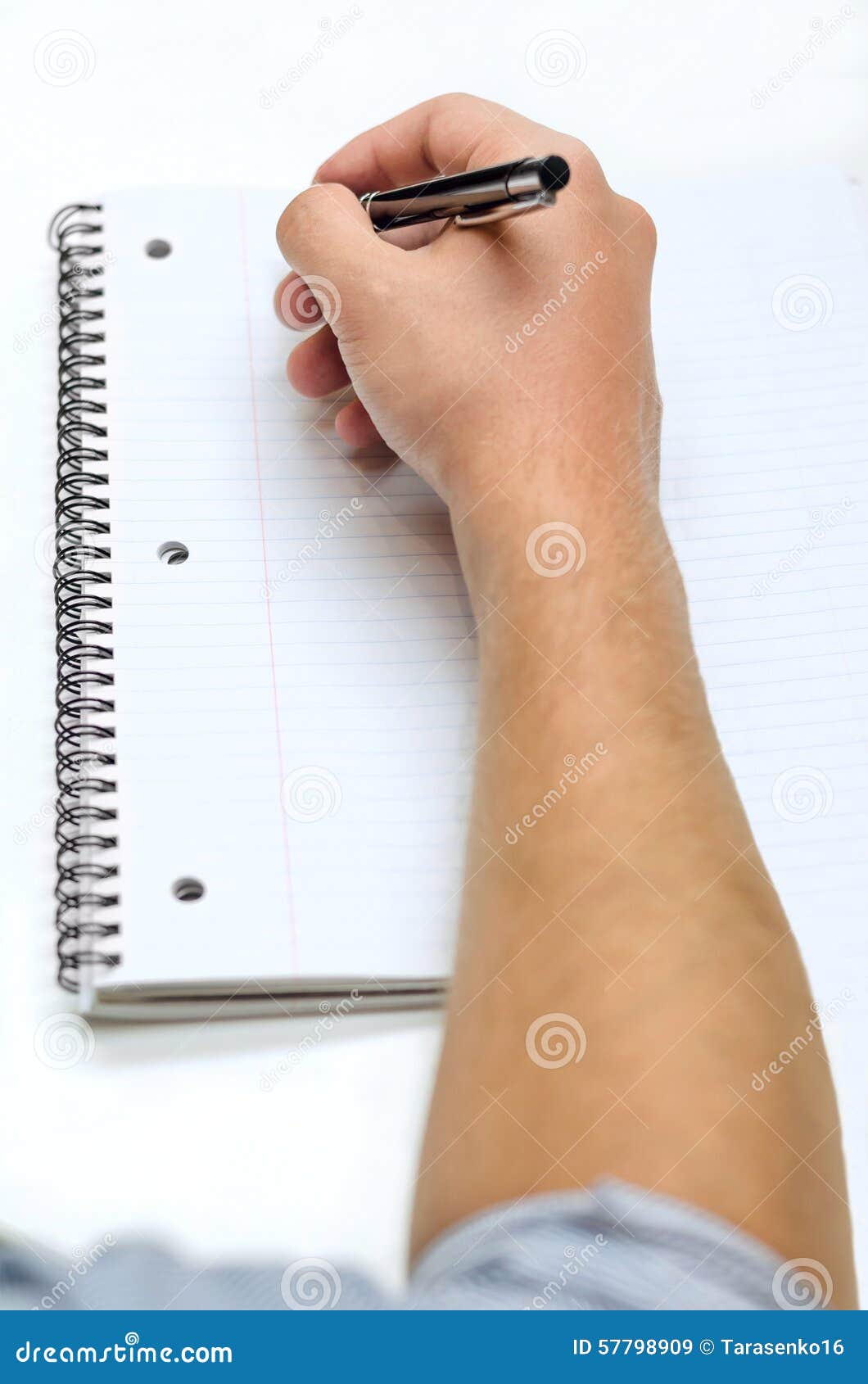 Man Hand Drawing in a Notebook Stock Image - Image of note, education ...