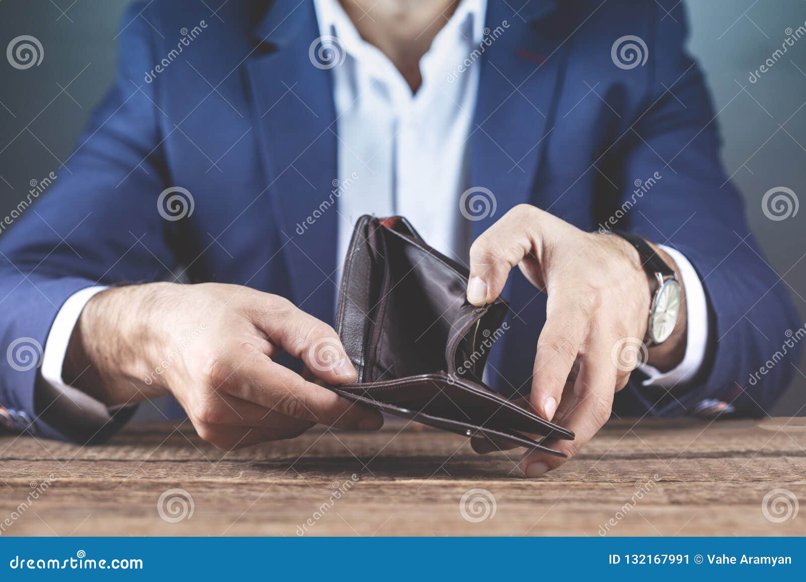 Man hand empty wallet stock image. Image of closeup - 132167991