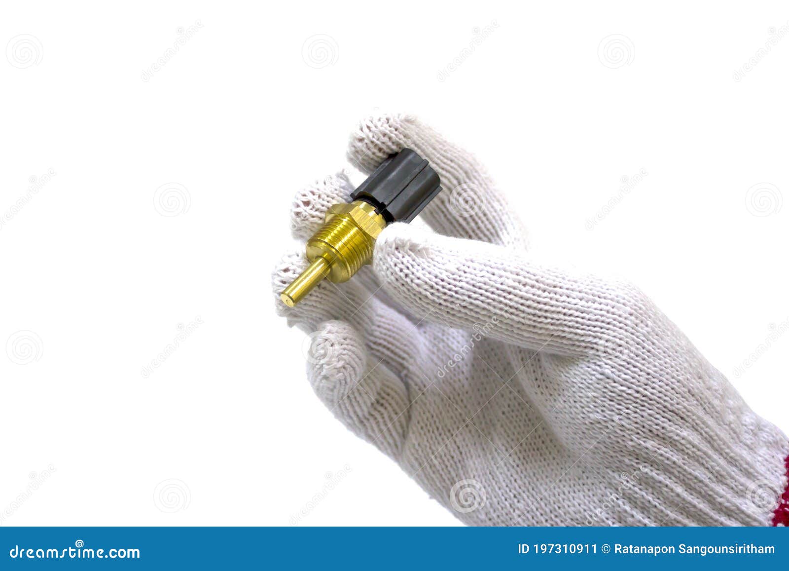 Man Hand with Engine Coolant Temperature Sensor, Water Temp Sensor ...
