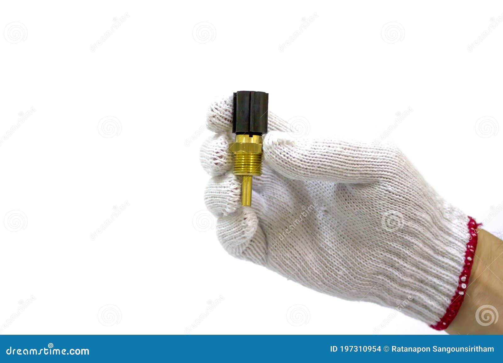 Man Hand with Engine Coolant Temperature Sensor, Water Temp Sensor ...