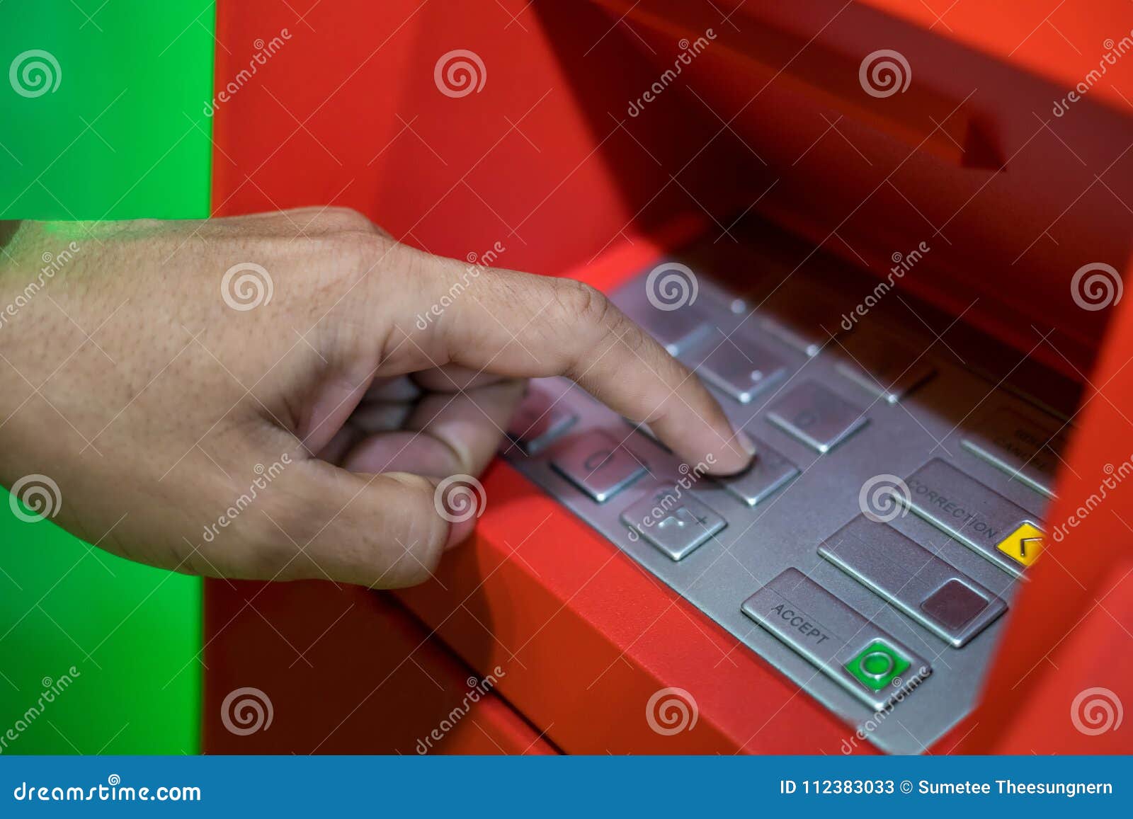 A Man Hand Entering PIN/pass Code on ATM/bank Machine Keypad Stock ...