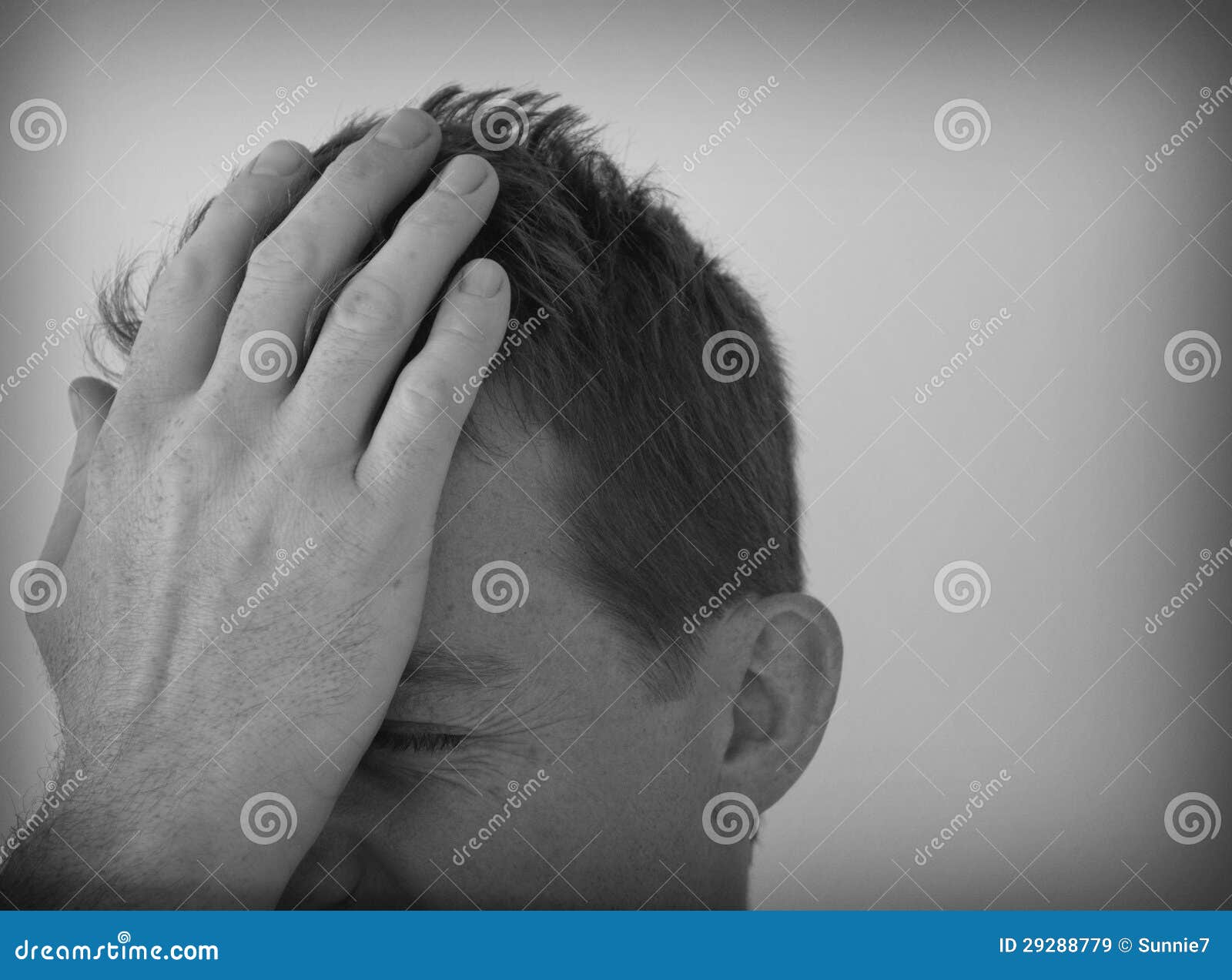 Man with Hand on Forehead stock image. Image of caucasian - 29288779