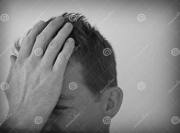 Man with Hand on Forehead stock image. Image of caucasian - 29288779