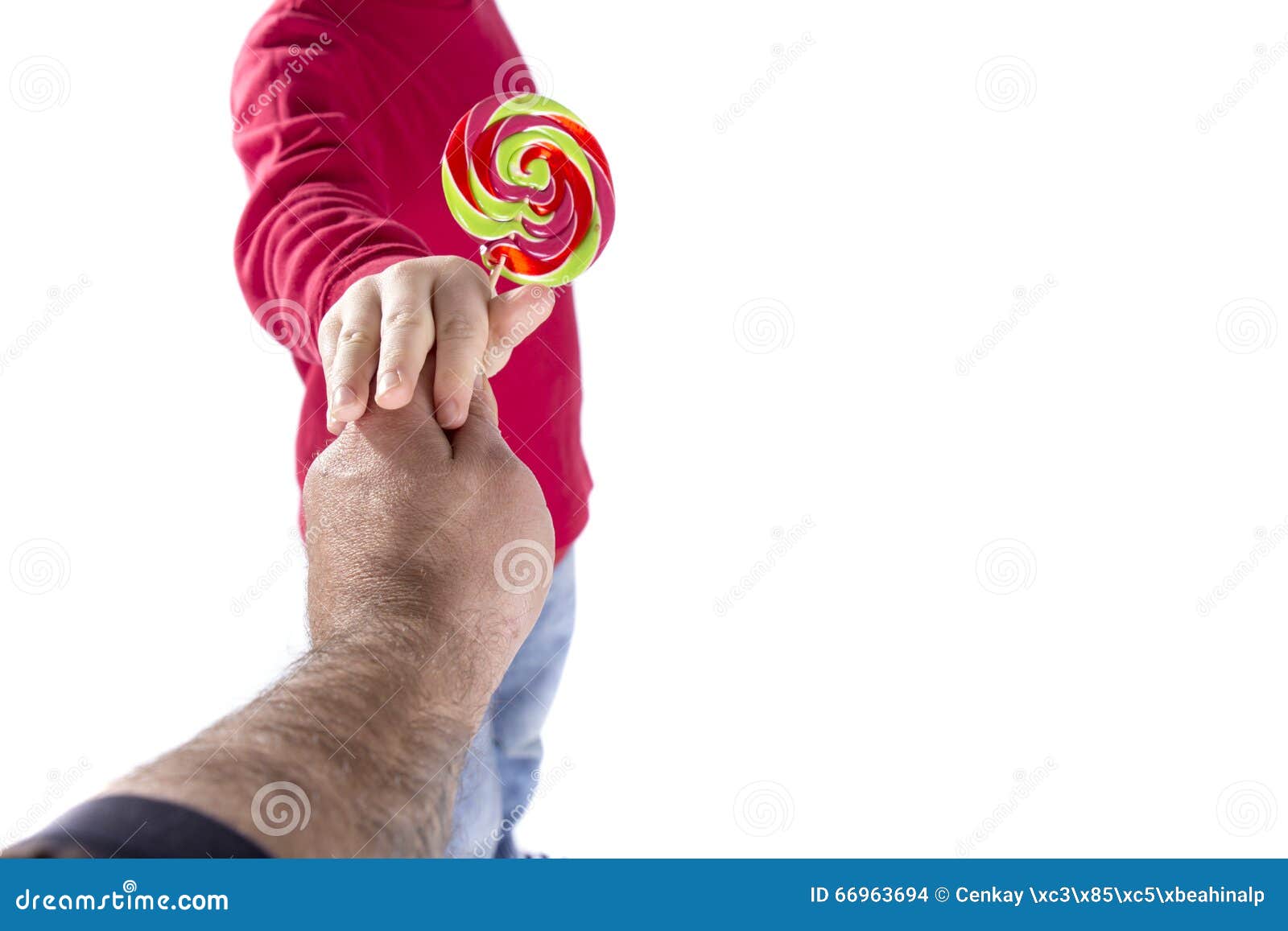 Man Hand Give Candy To Child Stock Photo - Image of problem, isolated ...