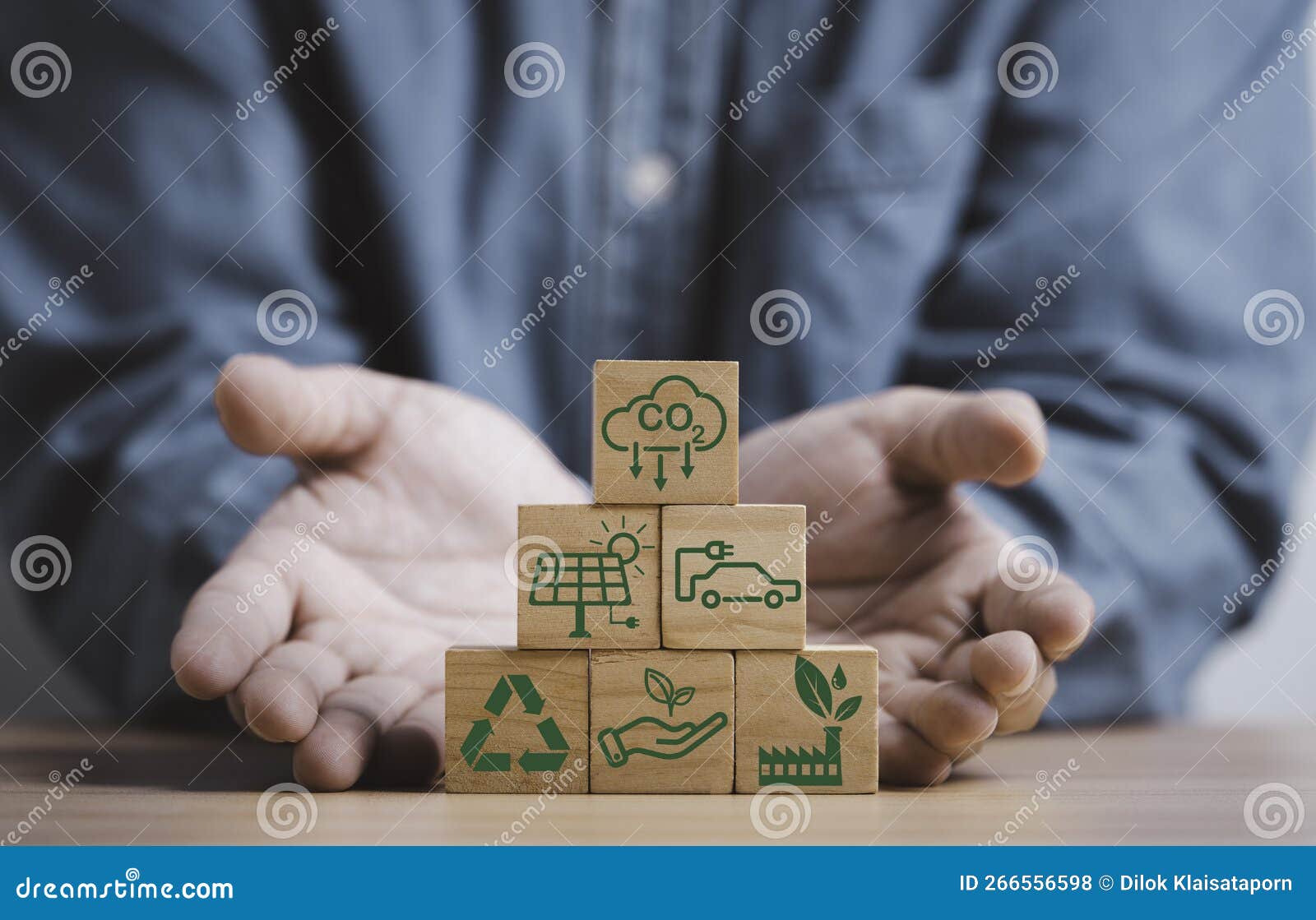 Man Hand Give Stacking CO2 Reducing ,Recycle ,Green Factory Icon for ...