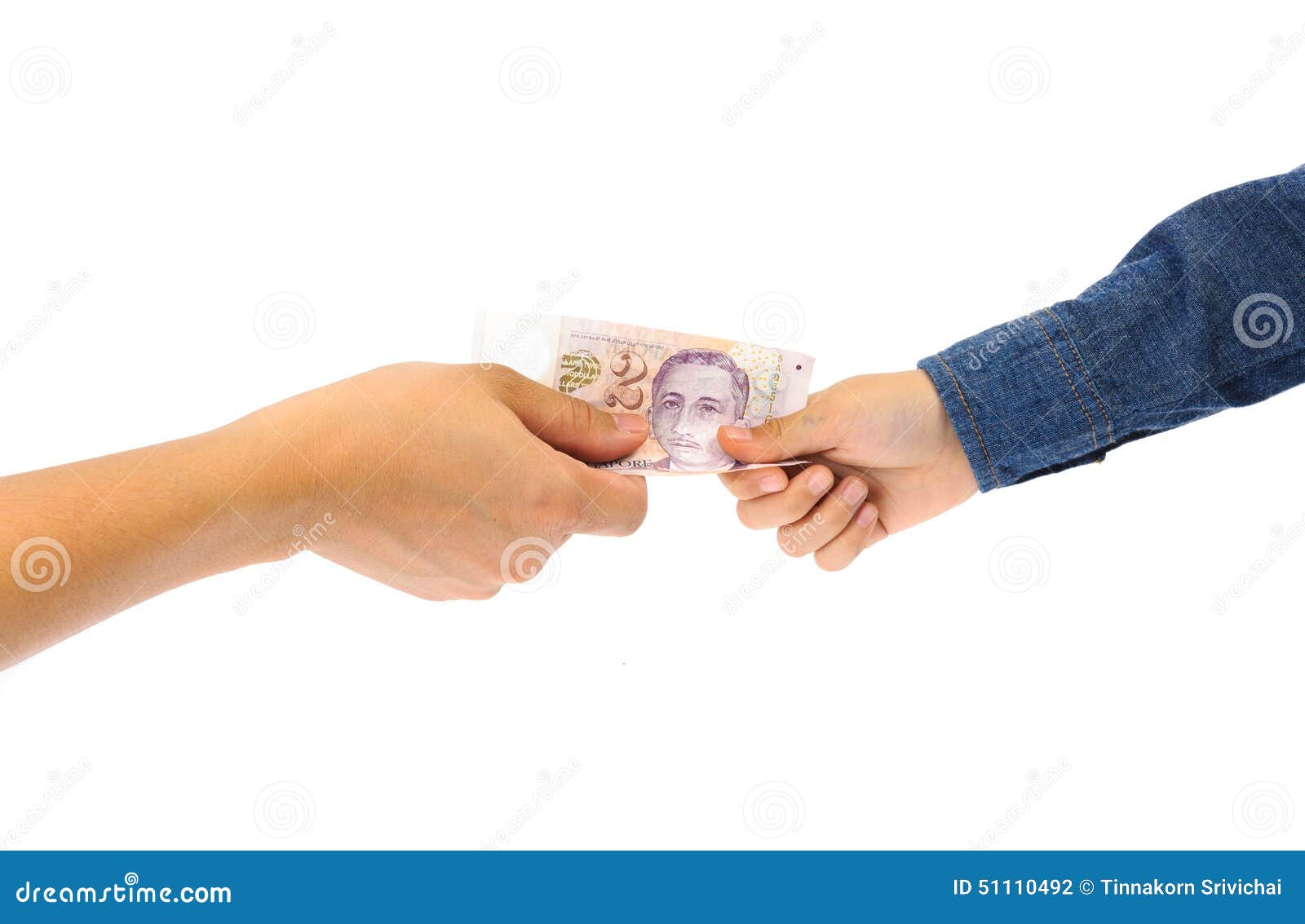 Man Hand Giving Bank Note To Kid Hand Stock Photo - Image of cash ...