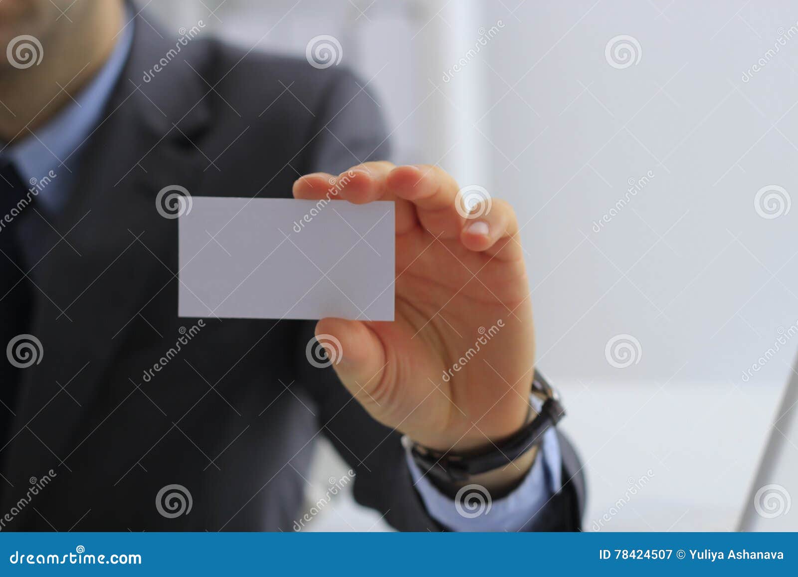 Man Hand Giving Business Card in Office Stock Image - Image of hand ...