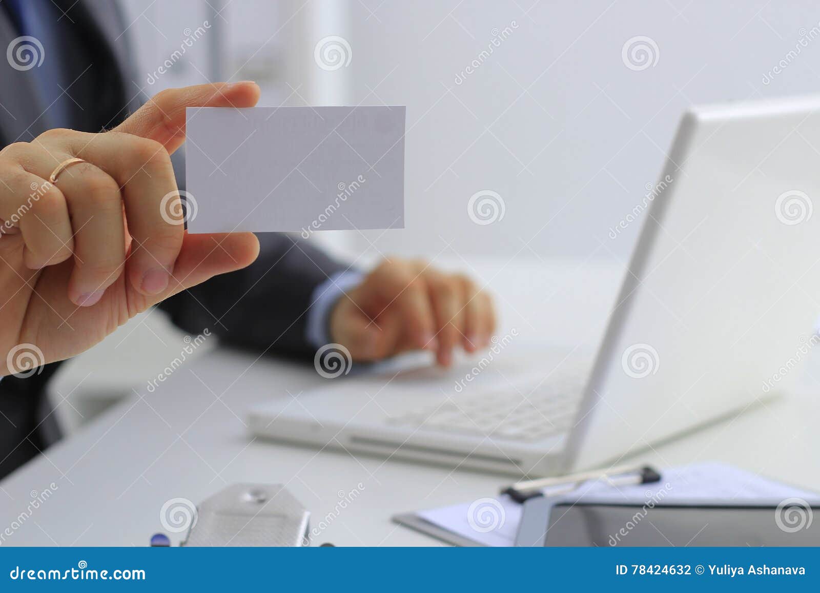 Man Hand Giving Business Card in Office Stock Photo - Image of company ...