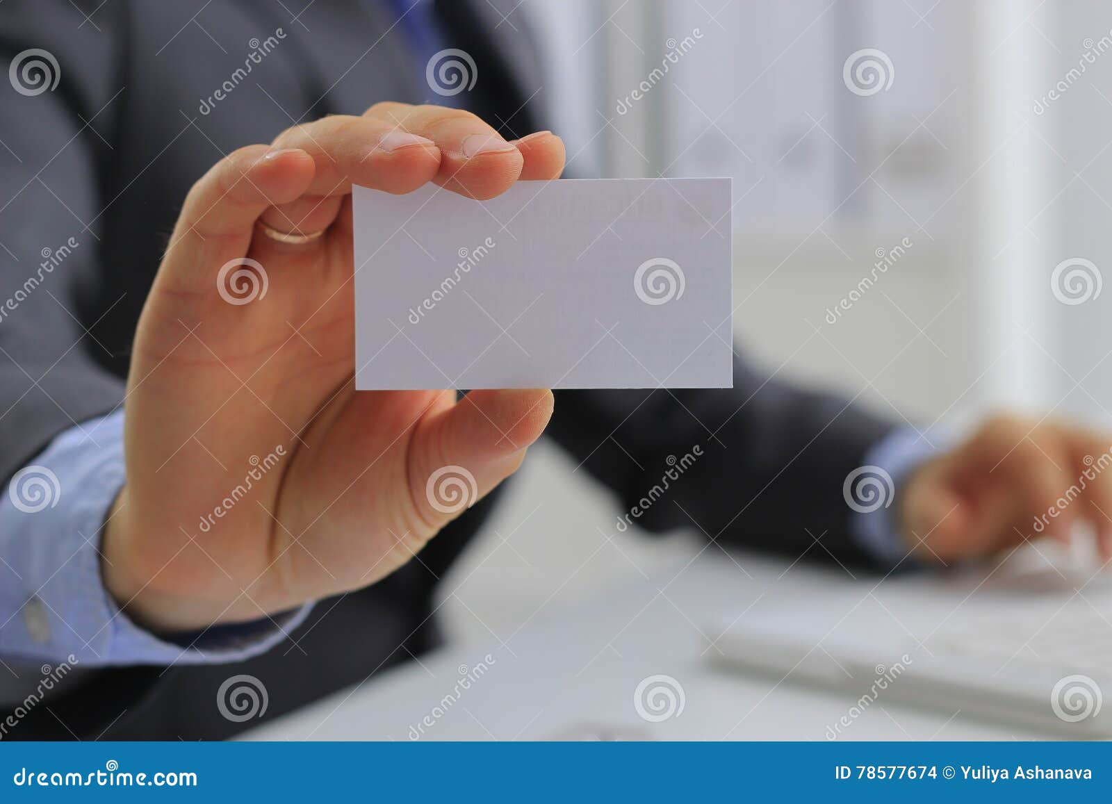 Man Hand Giving Business Card in Office Stock Photo - Image of announce ...