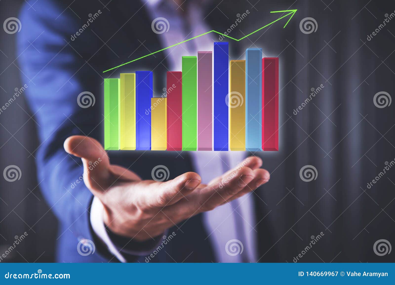 Man hand graph in screen stock image. Image of concept - 140669967