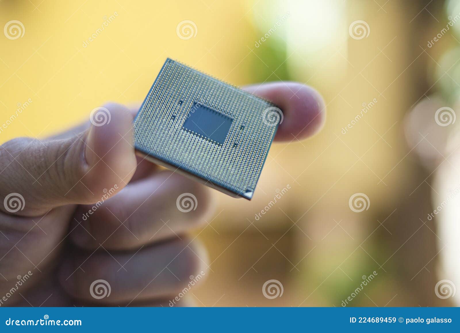 Man Hand while Hold a Desktop Pc Cpu Part,computer Components Chip ...