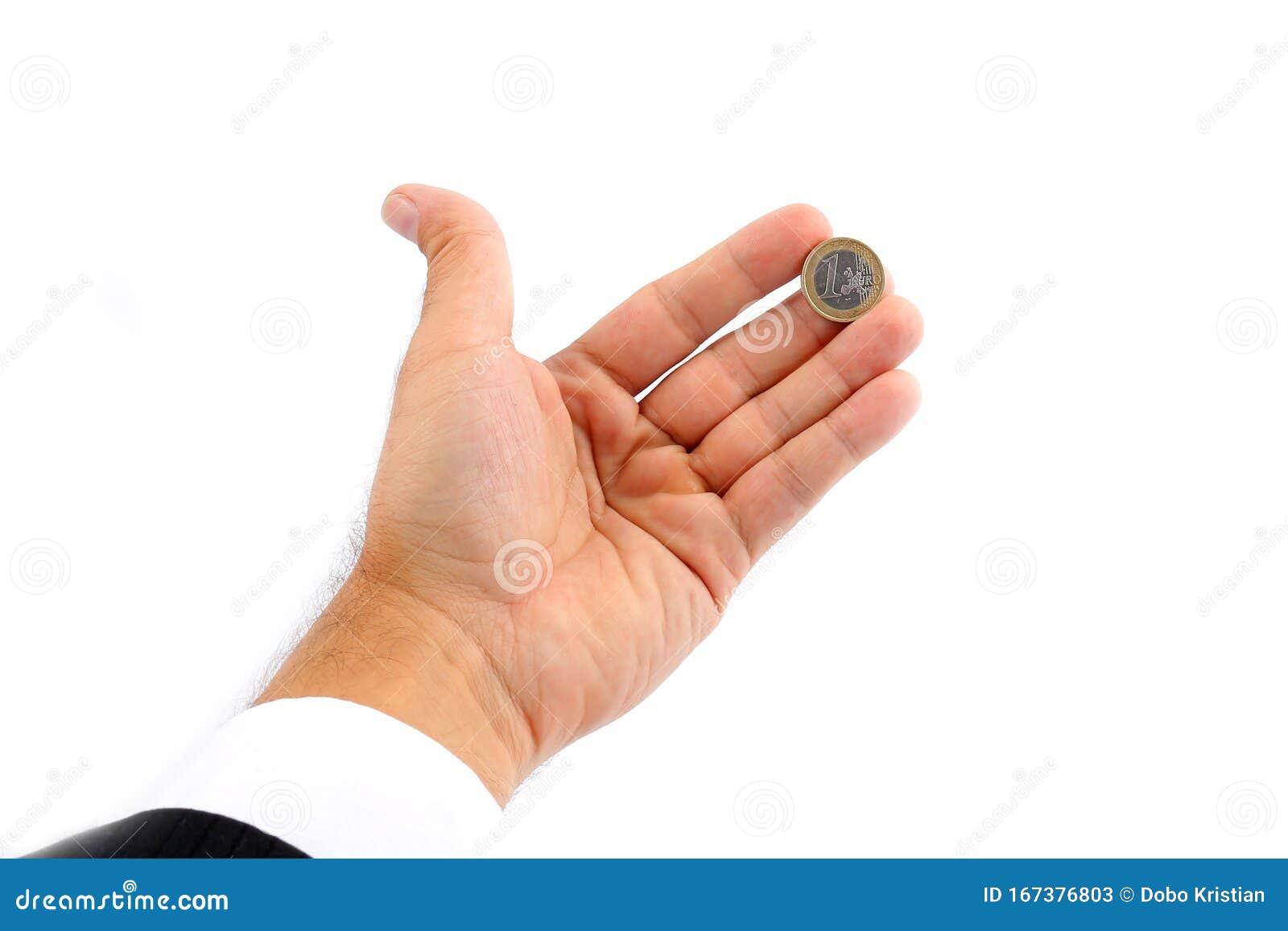 Man Hand Hold One Euro Coin Stock Image - Image of coin, help: 167376803