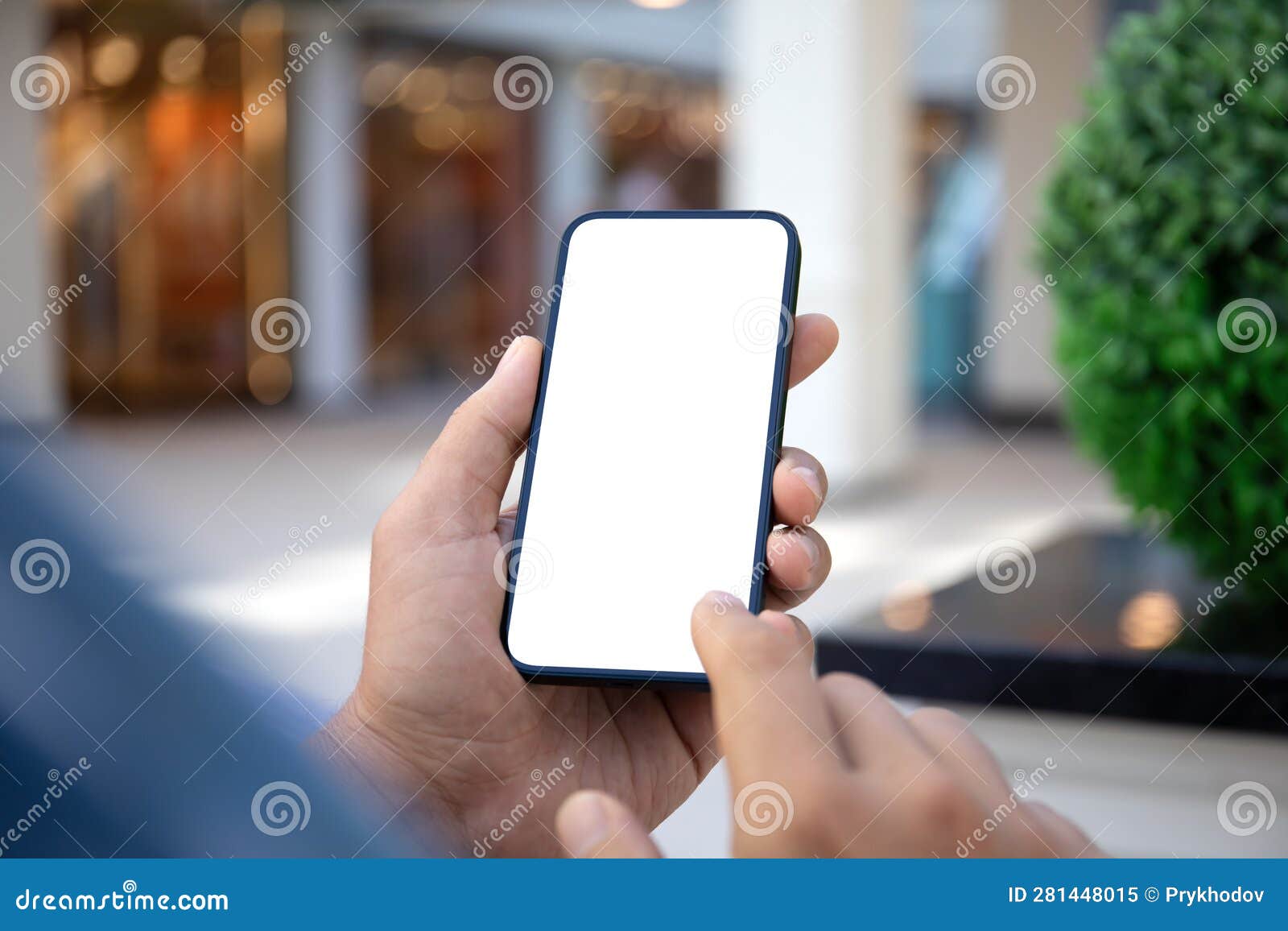 Man Hand Hold Phone with Screen the Street Stock Image - Image of ...