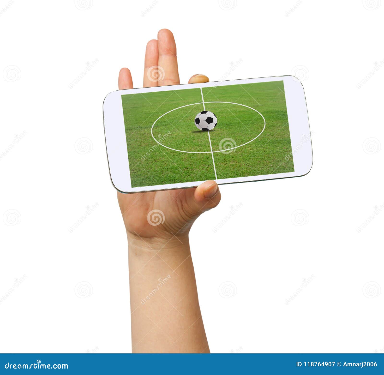 Man Hand Hold a Smart Phone To See a World Soccer Stock Image - Image ... Man Hand Hold a Smart Phone To See a World Soccer Stock Image - Image ...
