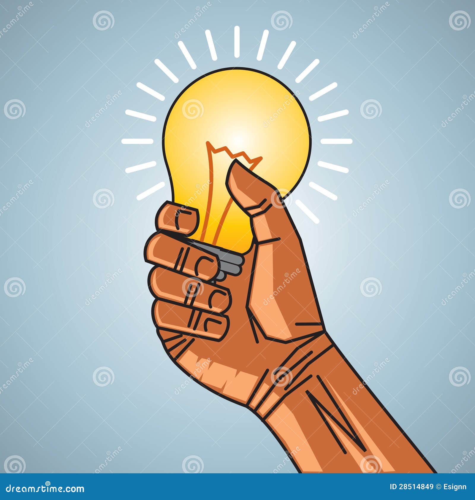 Man hand holding bulb stock vector. Illustration of glass - 28514849