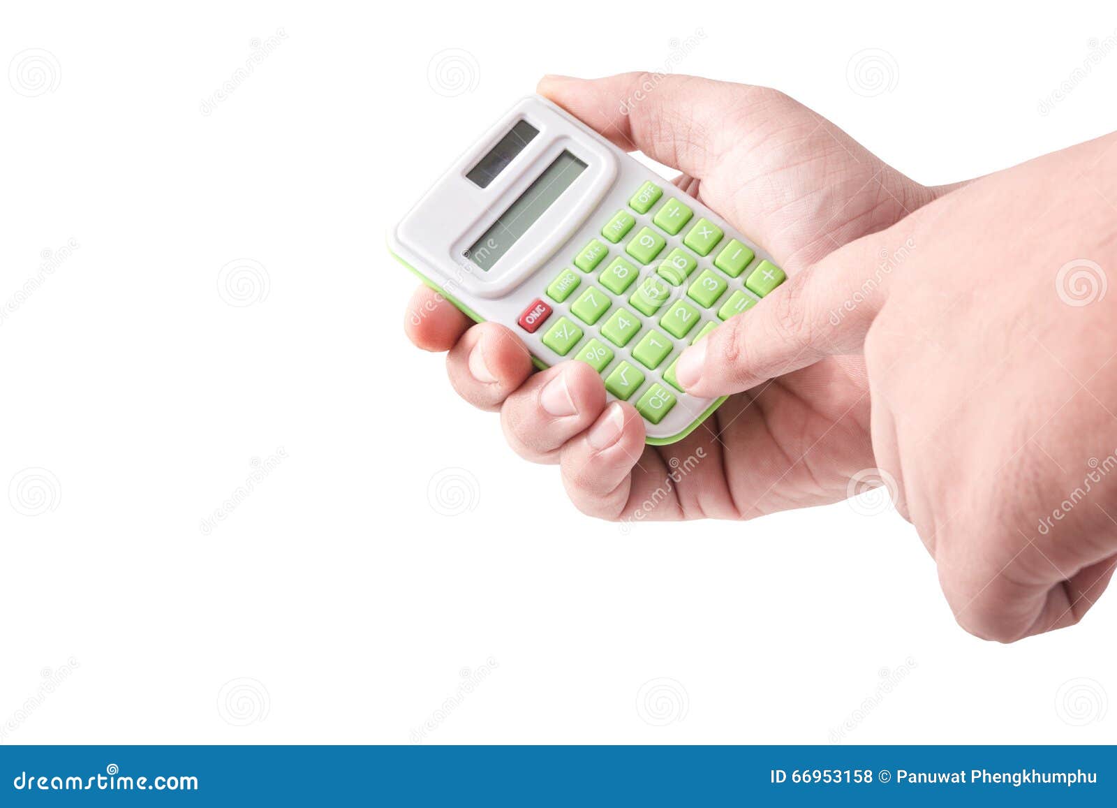 Man Hand Holding with Calculator Isolated Stock Photo - Image of modern ...