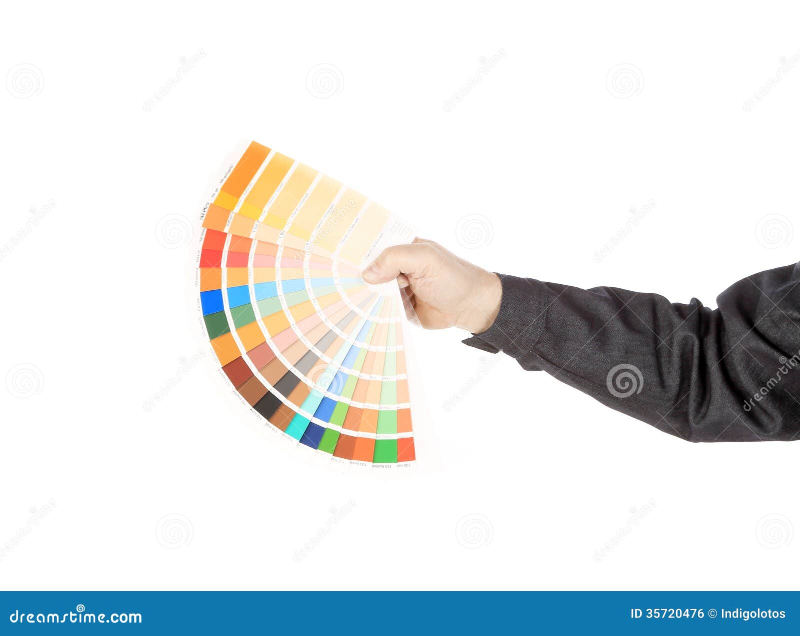 Man Hand Holding Color Samples. Stock Photo - Image of black, paint ...