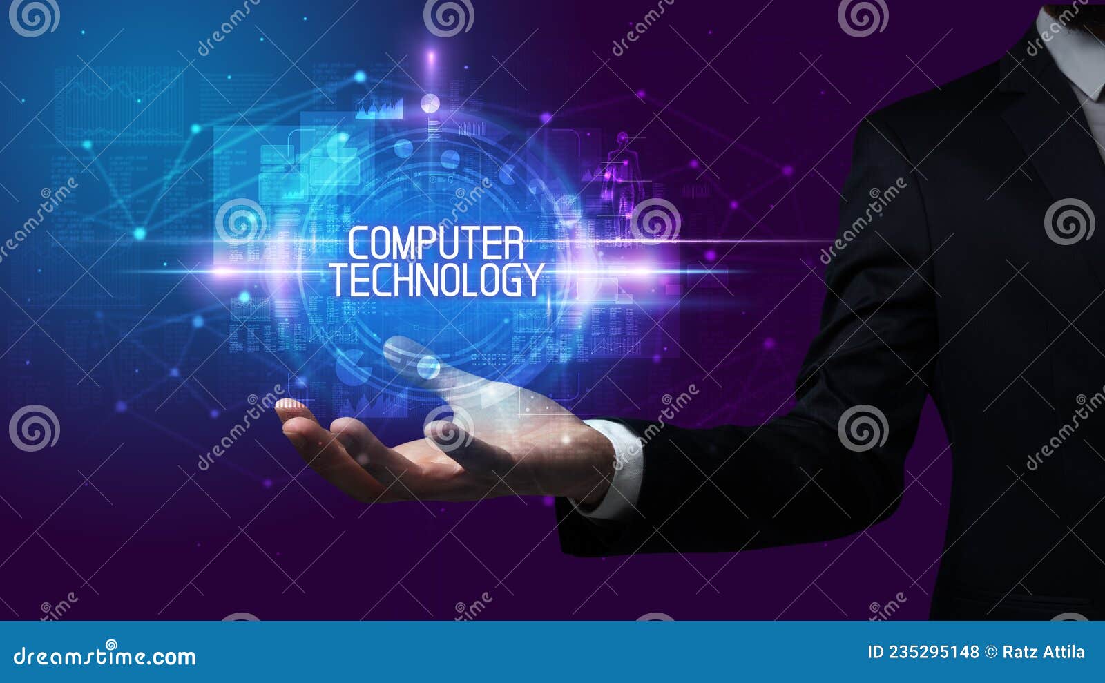 Man Hand Holding Digital Technology Concept Stock Photo - Image of ...