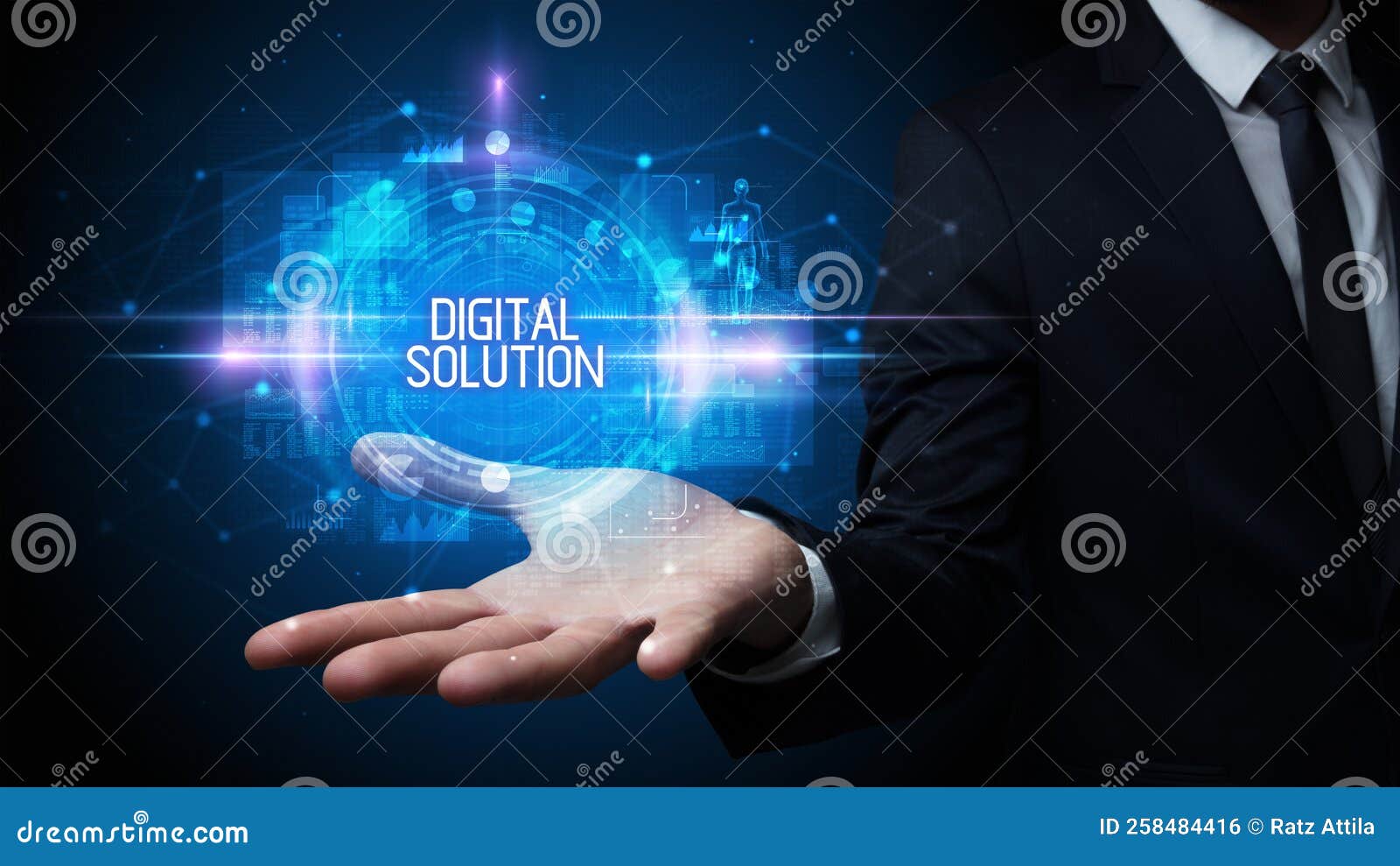 Man Hand Holding Digital Technology Concept Stock Photo - Image of ...