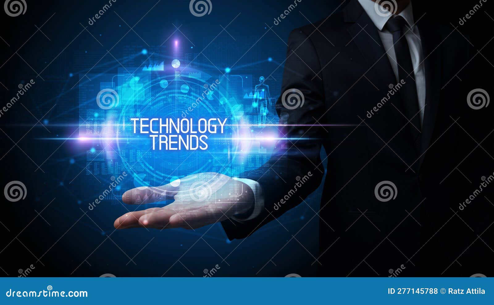 Man Hand Holding Digital Technology Concept Stock Illustration ...