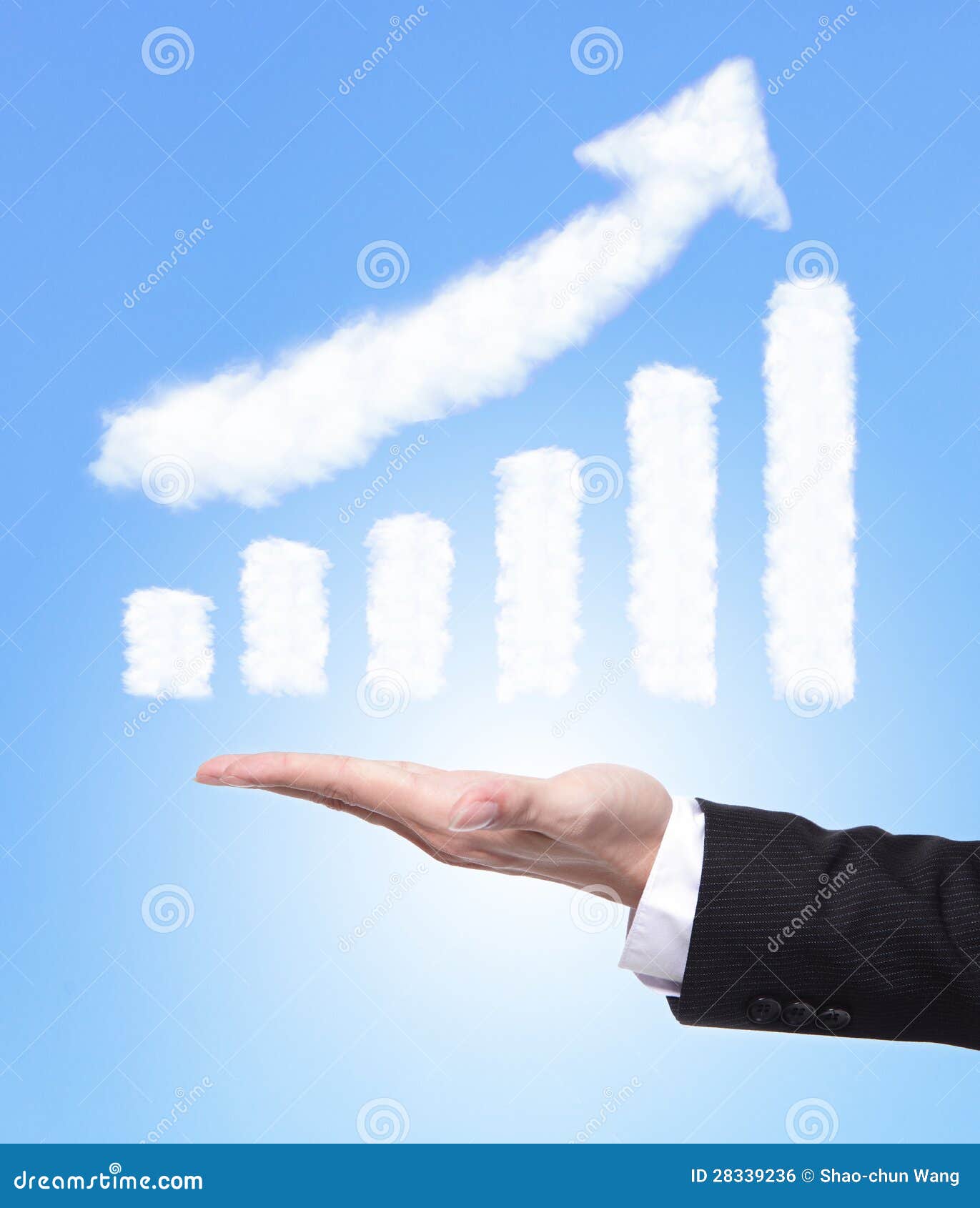 Man Hand Holding Growth Graph Stock Photo - Image of diagram, increase ...