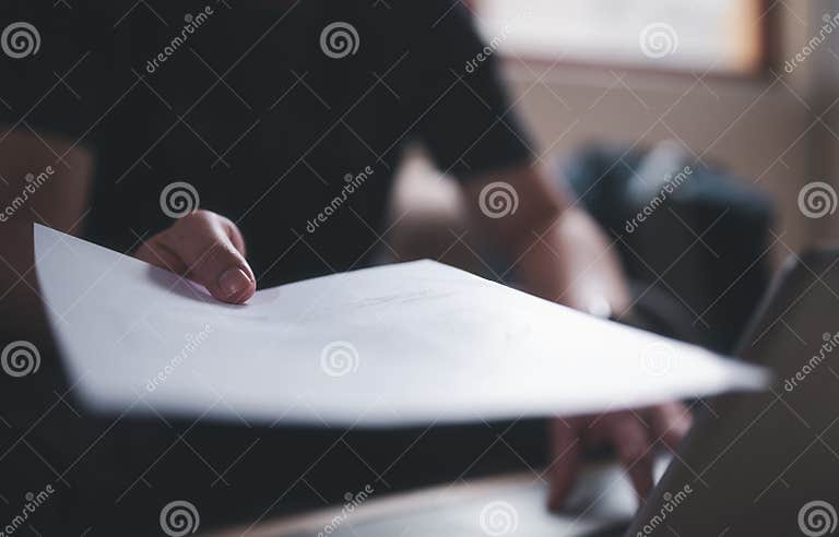 Man Hand Holding or Handing Over Document Stock Photo - Image of ...