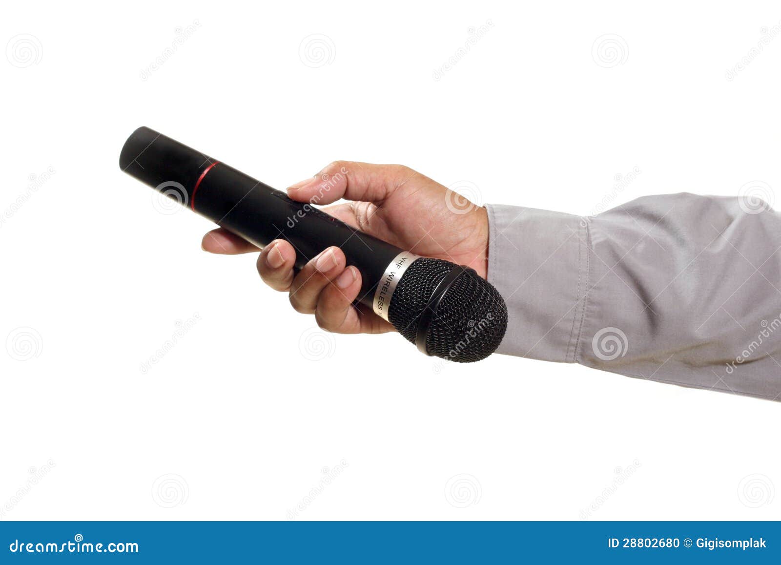 Man Hand Holding Microphone Stock Photo - Image of speech, technology ...