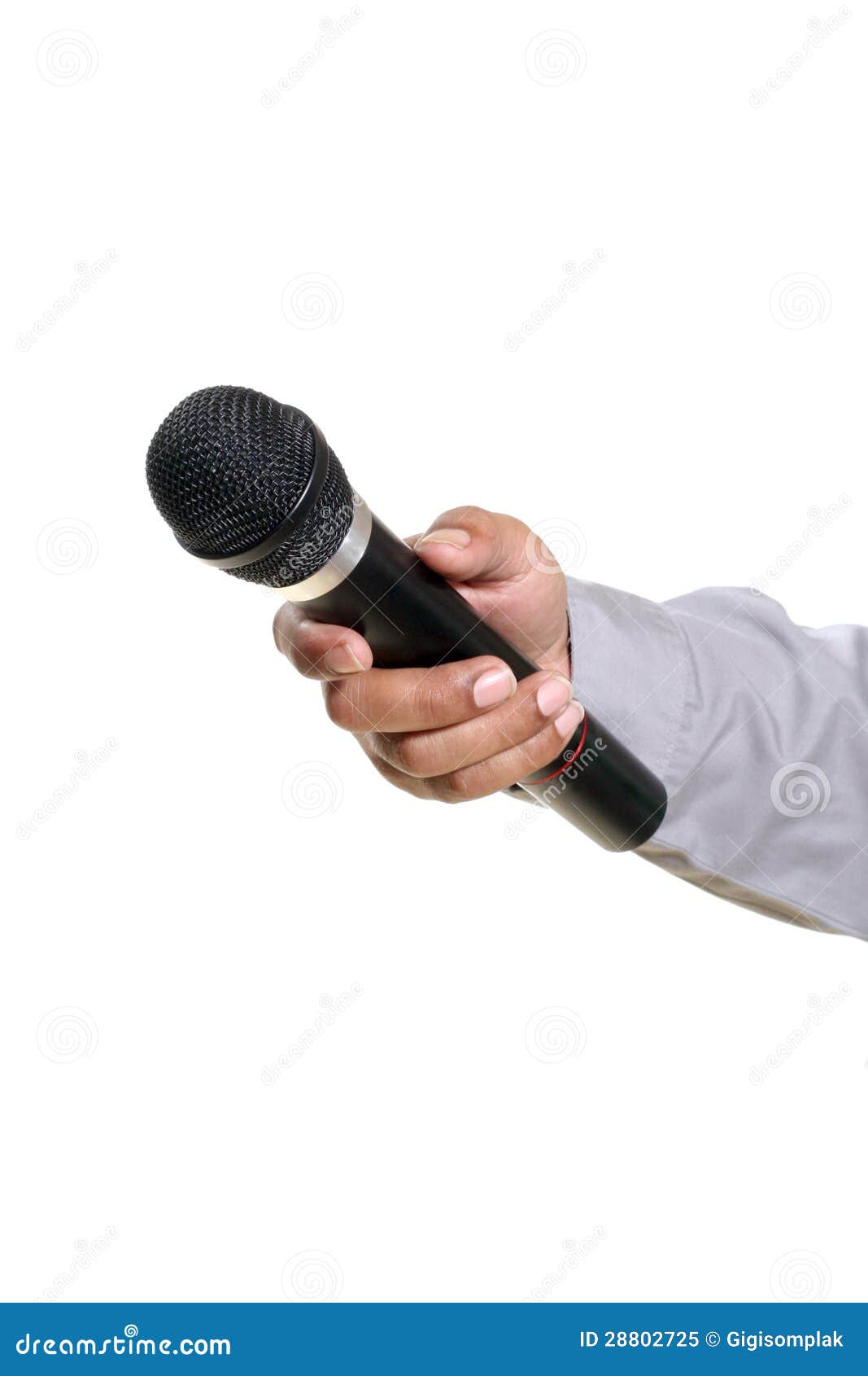 Man Hand Holding Microphone Stock Image - Image of finger, hand: 28802725