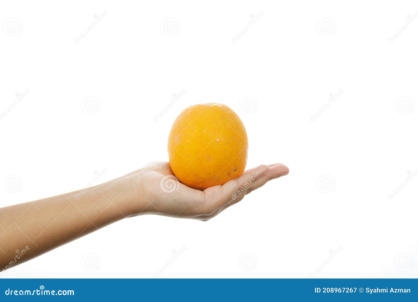A Man Hand Holding an Orange Stock Image - Image of orange, white ...