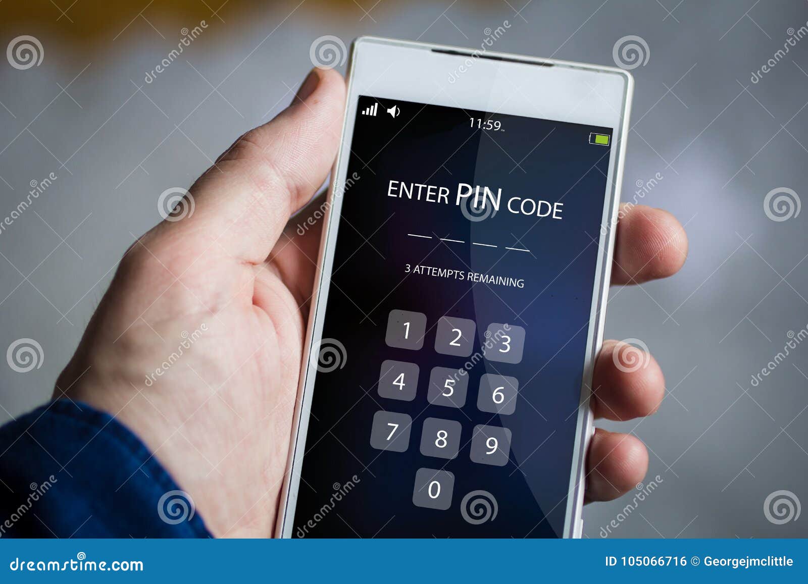 Holding Pin Code Smartphone Stock Photo - Image of antivirus, code ...