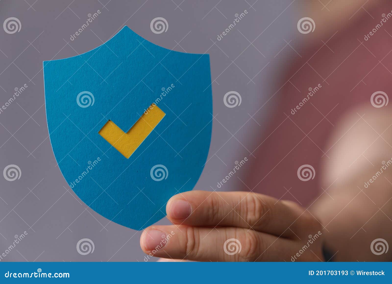 Man Hand Holding the Shield Privacy Security Icon Stock Image - Image ...