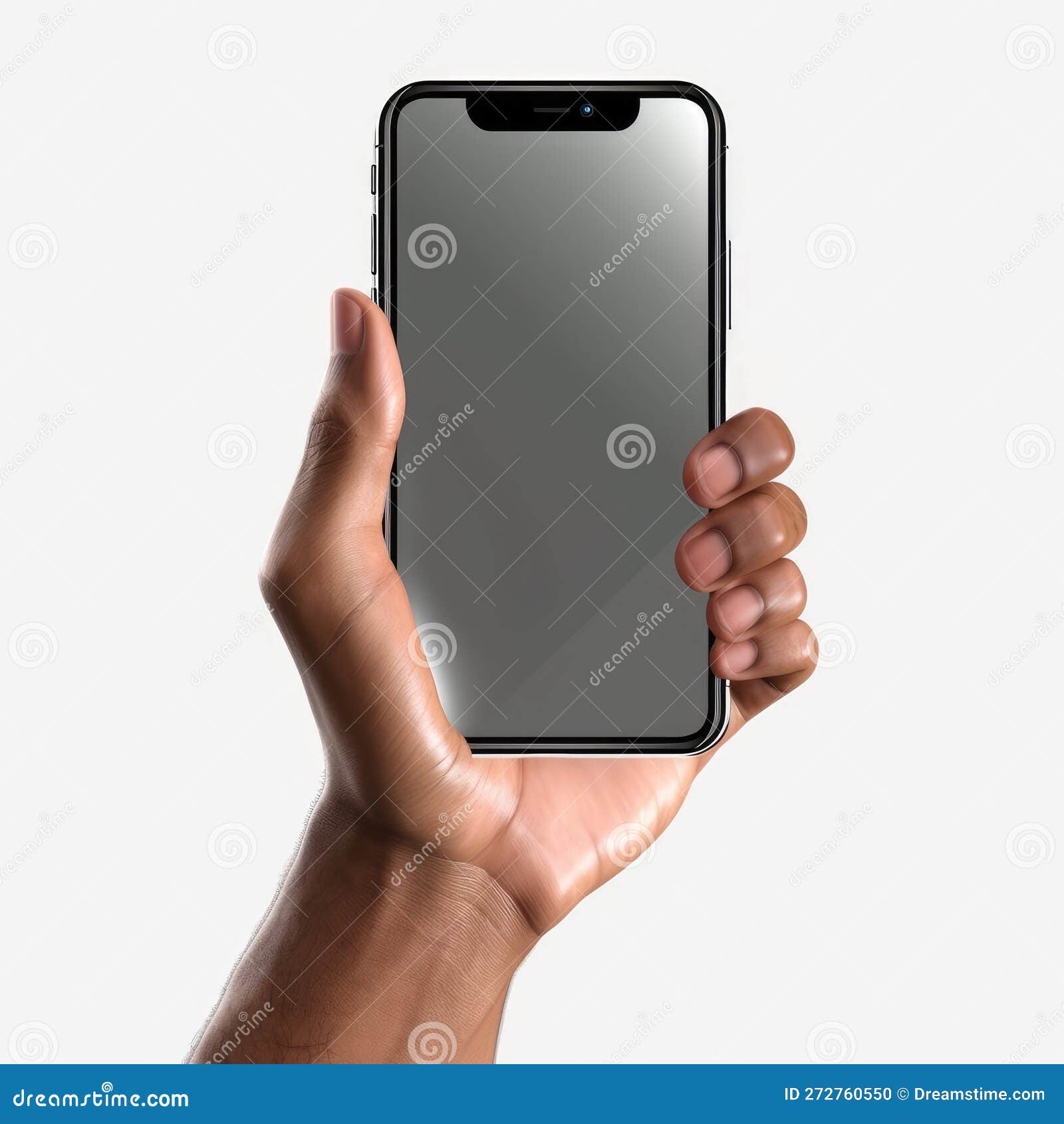 A Man Hand Holding a Smartphone Front View Generative AI Illustration ...