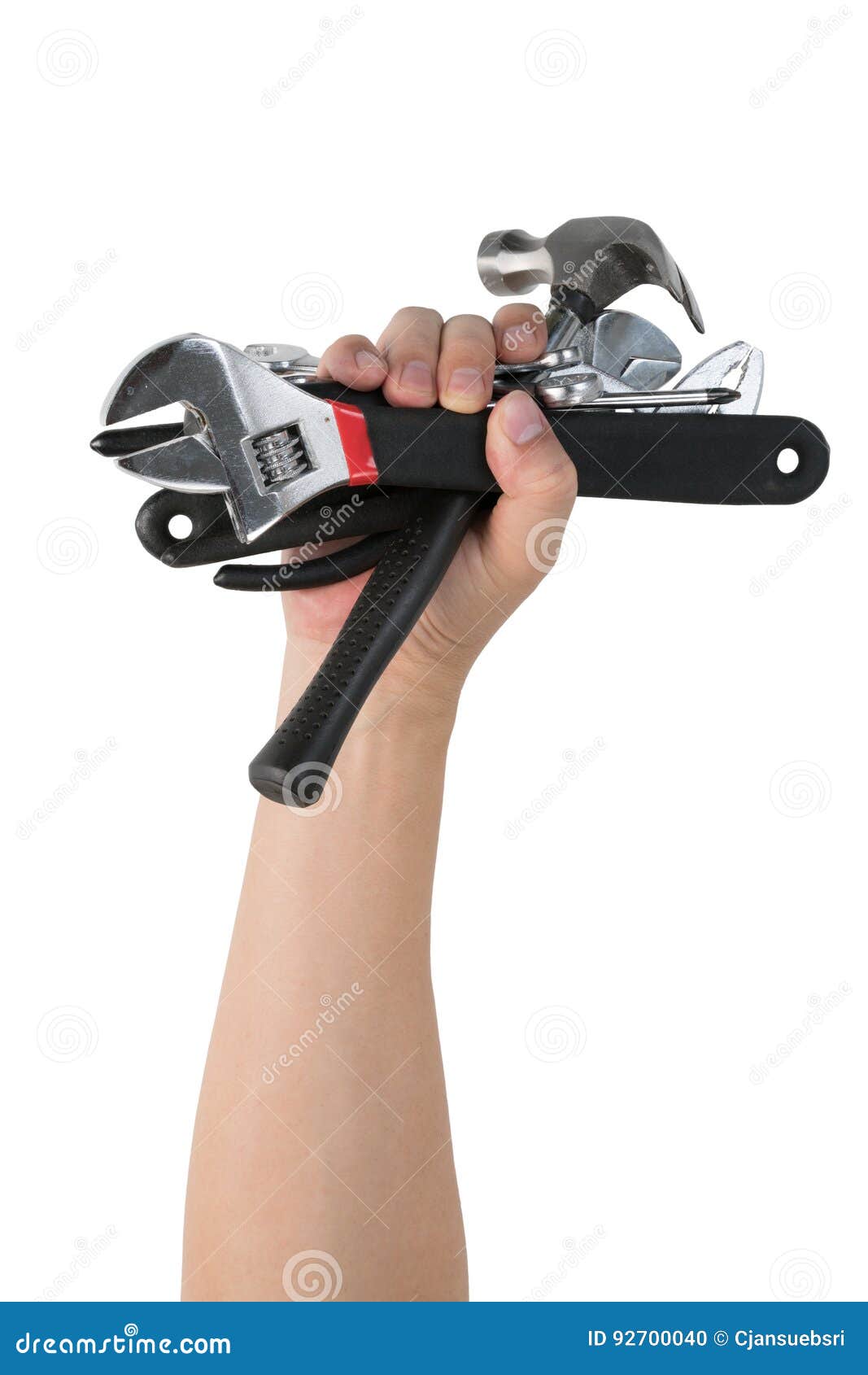 Man hand holding tools stock photo. Image of isolated - 92700040
