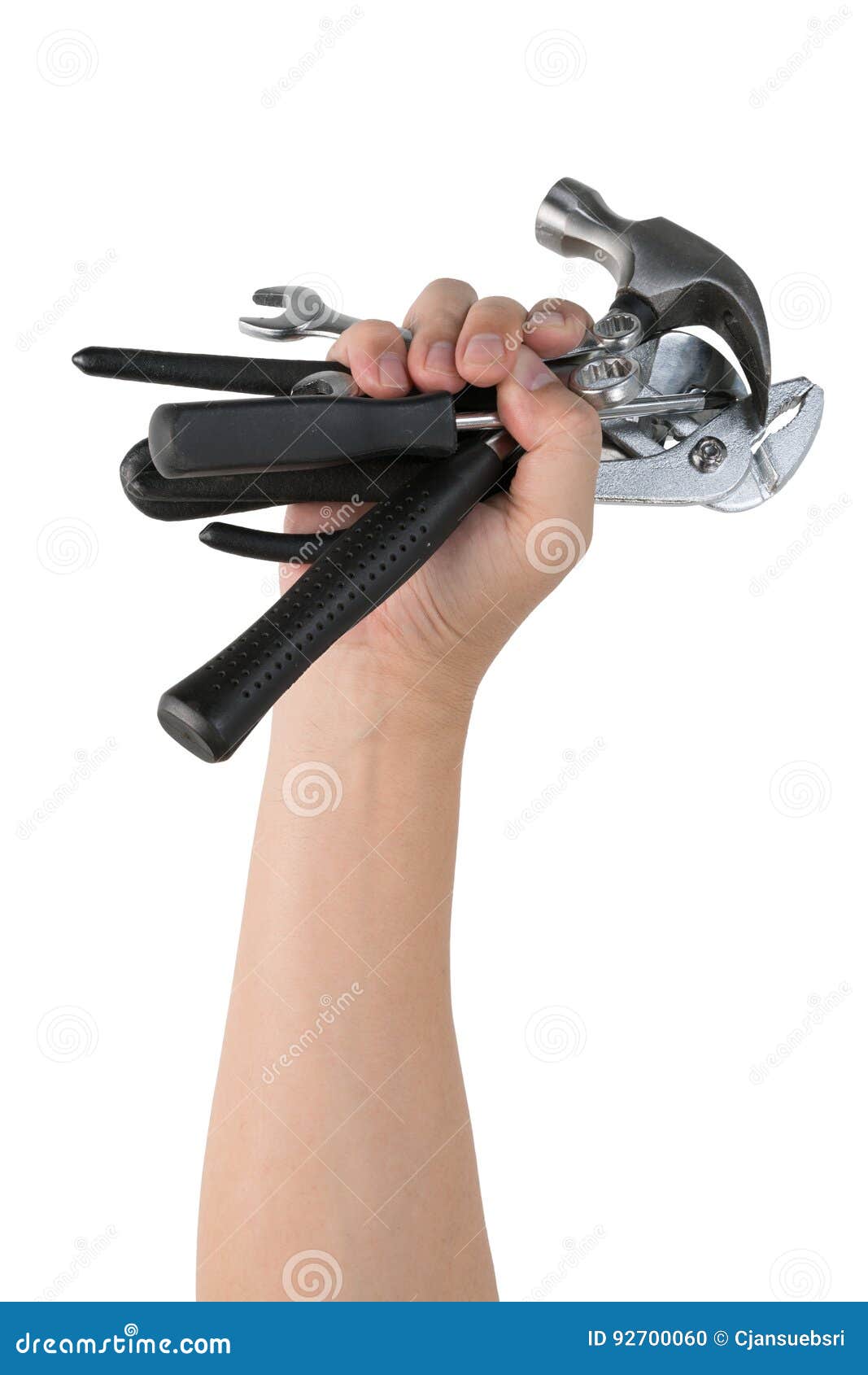 Man hand holding tools stock photo. Image of silver, mechanic - 92700060
