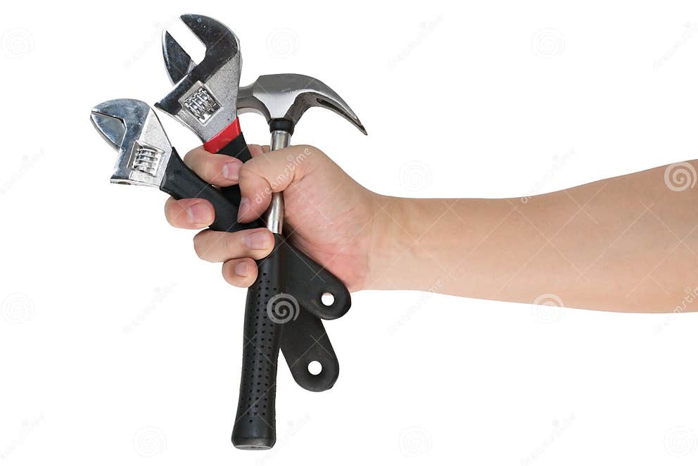 Man hand holding tools stock photo. Image of tool, metal - 92700082