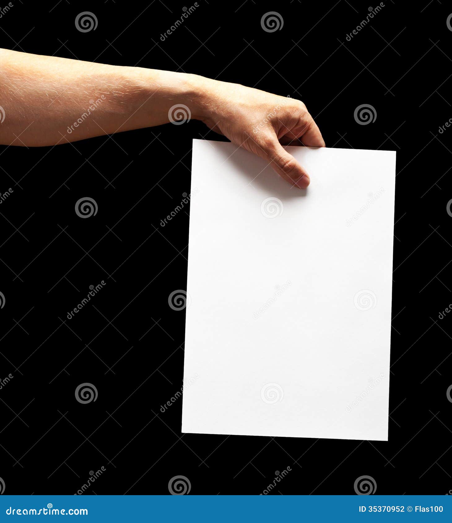 Man Hand Holding White Paper Stock Photo - Image of space, message ...