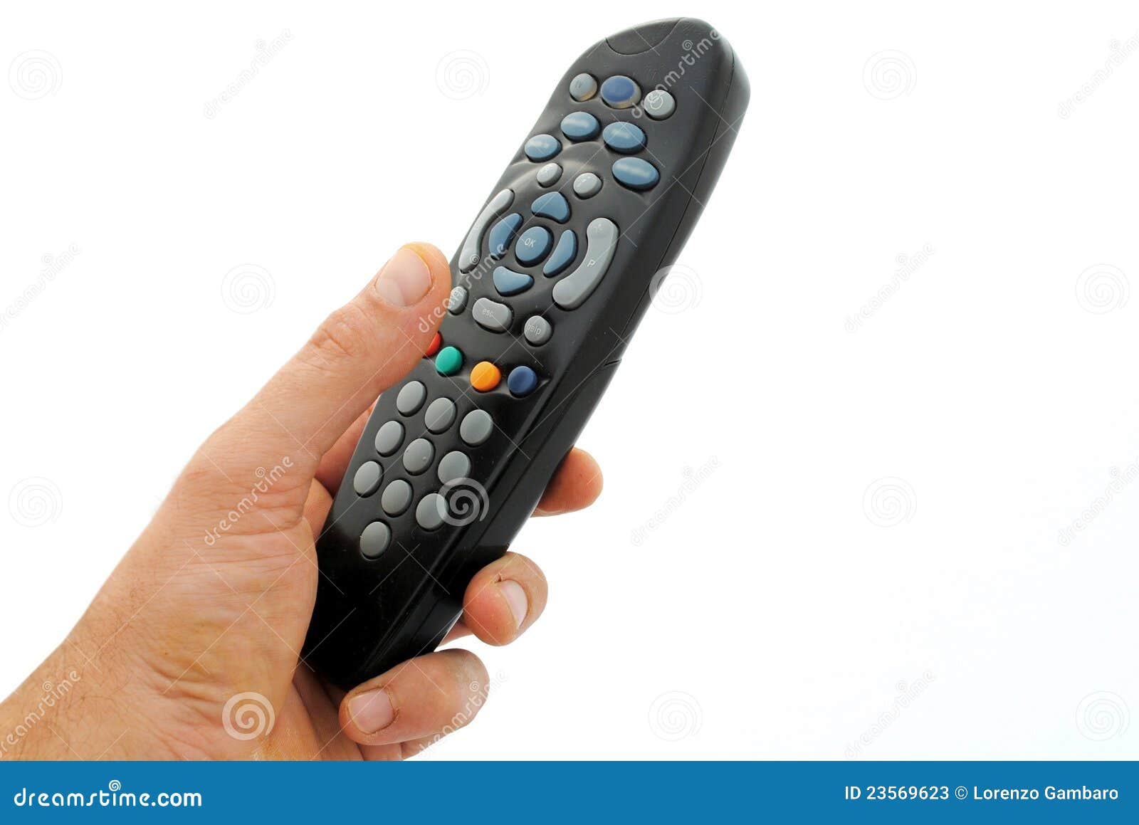 Man Hand Holds a Remote Controller Stock Image - Image of background ...