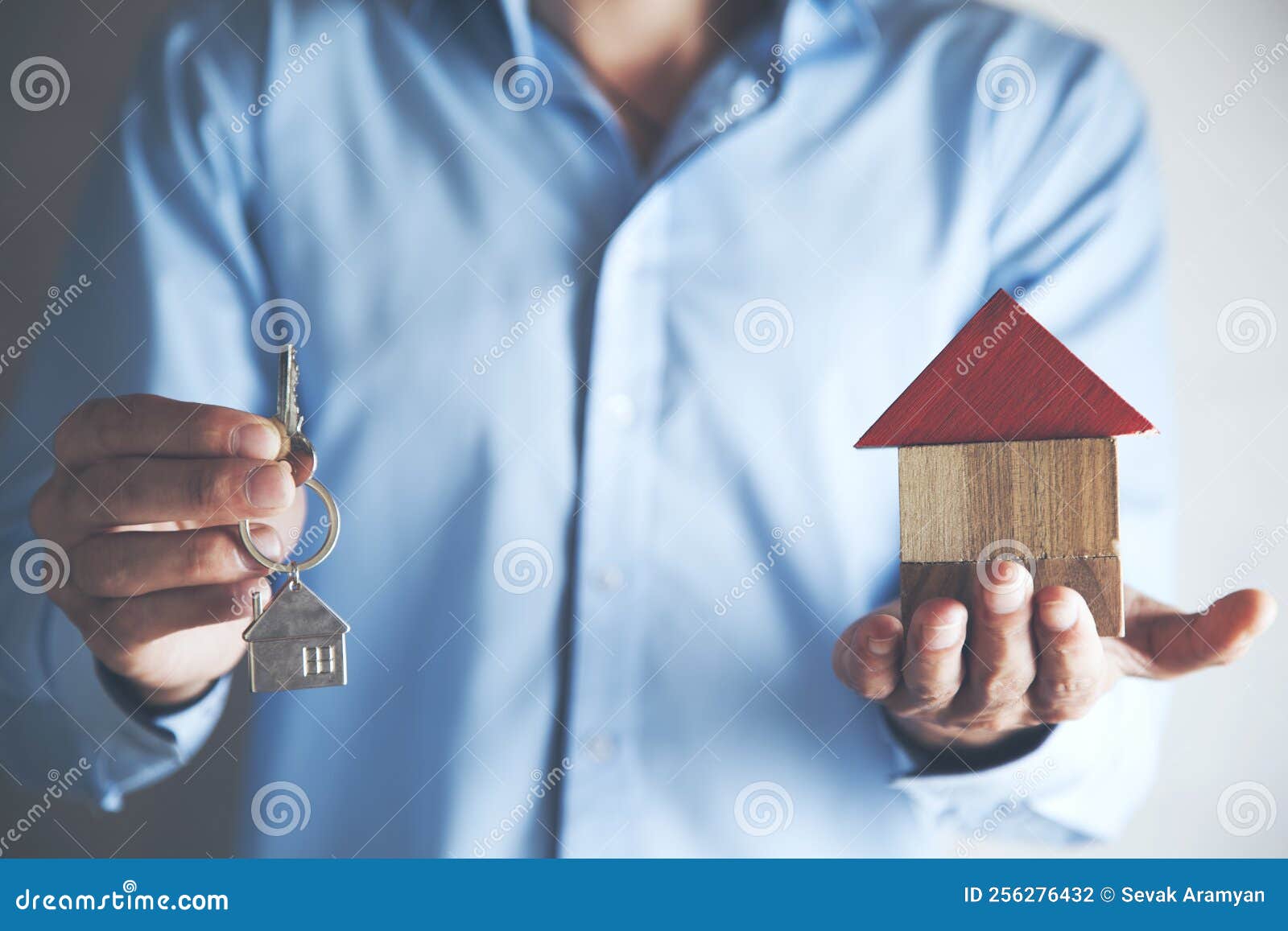 Man Hand House Model with Key Stock Photo - Image of access, hand ...